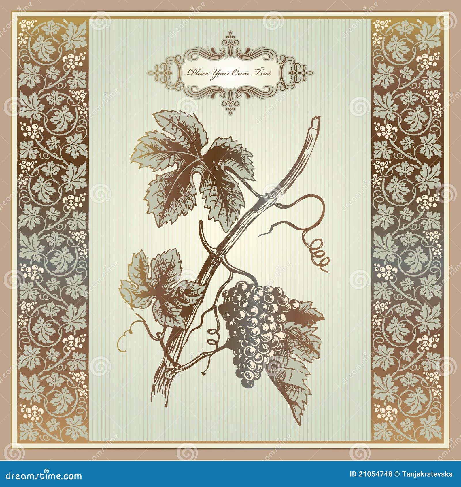 Vintage Grape Elements for Wine Label, Menu, Print Stock Vector ...