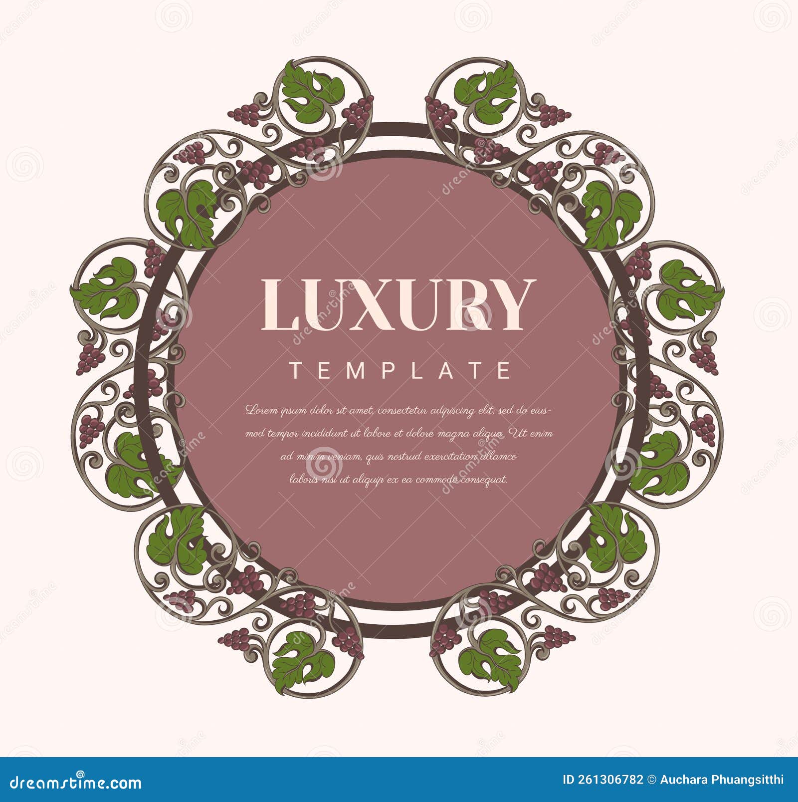 Vintage Grape Frame for Design ,text Box Retro Style of Invitations ...