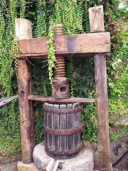 Vintage Grape Press for Wine Making Stock Image - Image of process ...