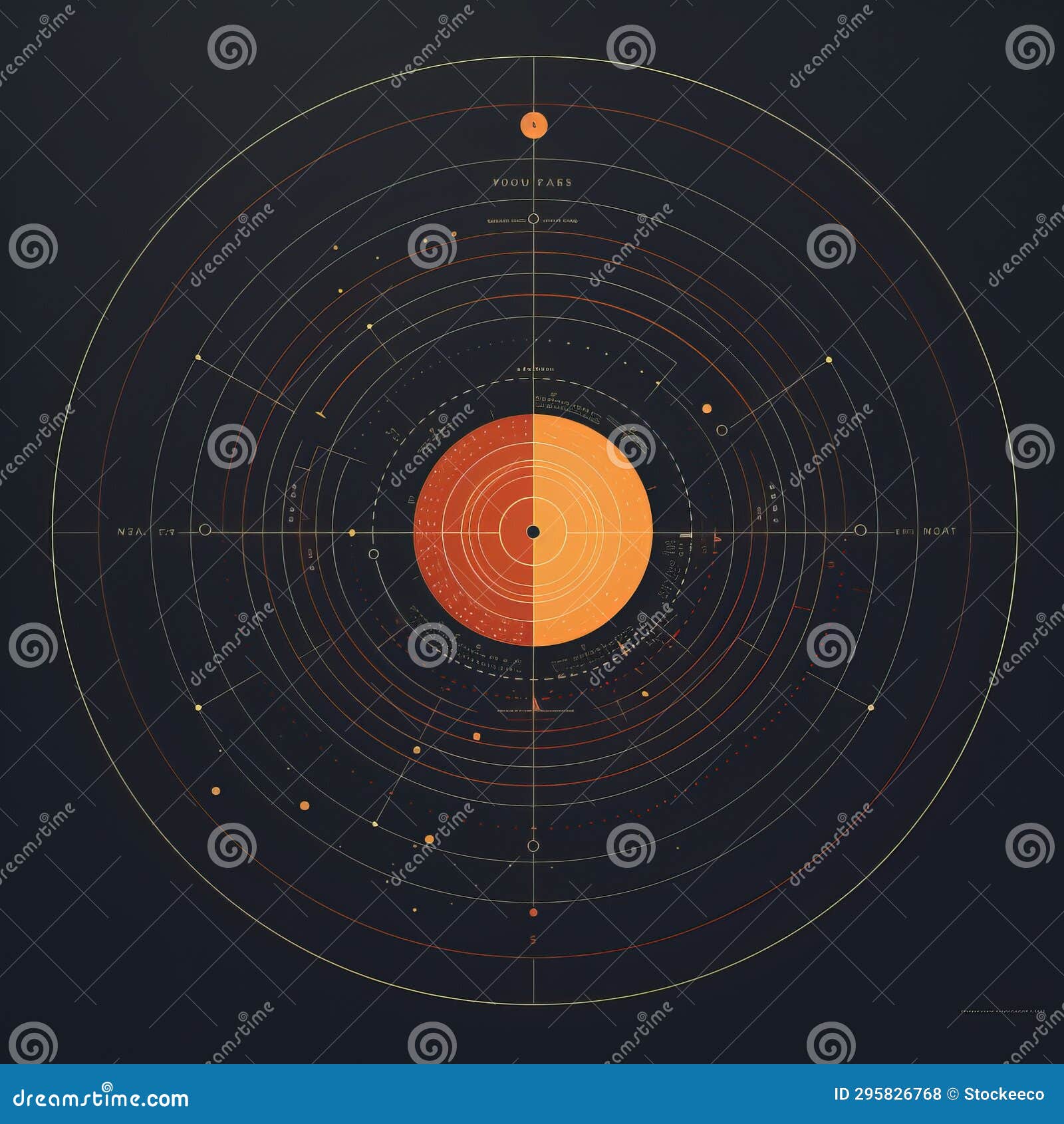 Vintage Graphic Design: Orange Diagram in Space Stock Illustration ...