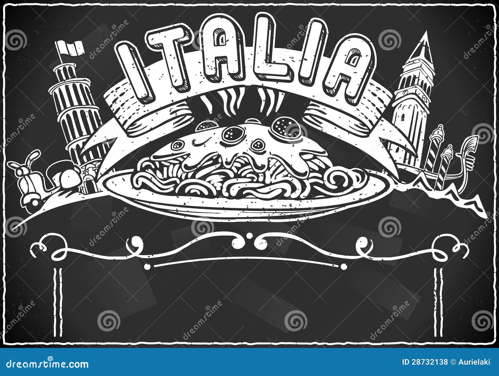 Vintage Graphic Element for Italian First Course Menu Stock Vector ...