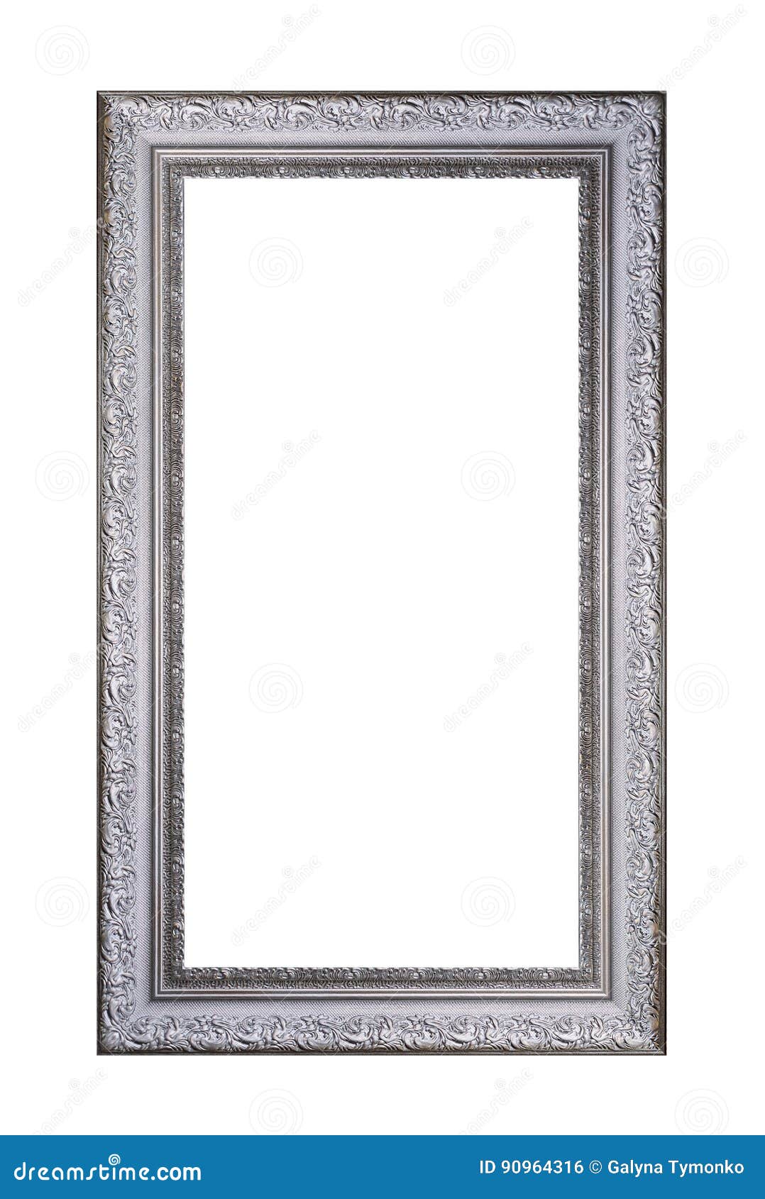 Vintage Gray Wooden Frame Isolated on White Background Stock Photo ...