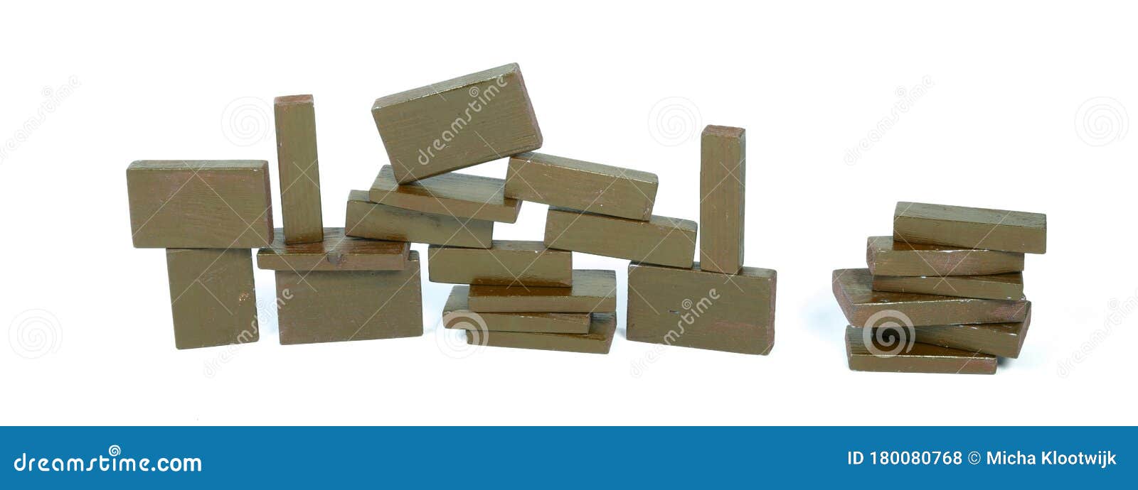 Vintage Green Building Blocks Isolated on White Stock Photo - Image of ...