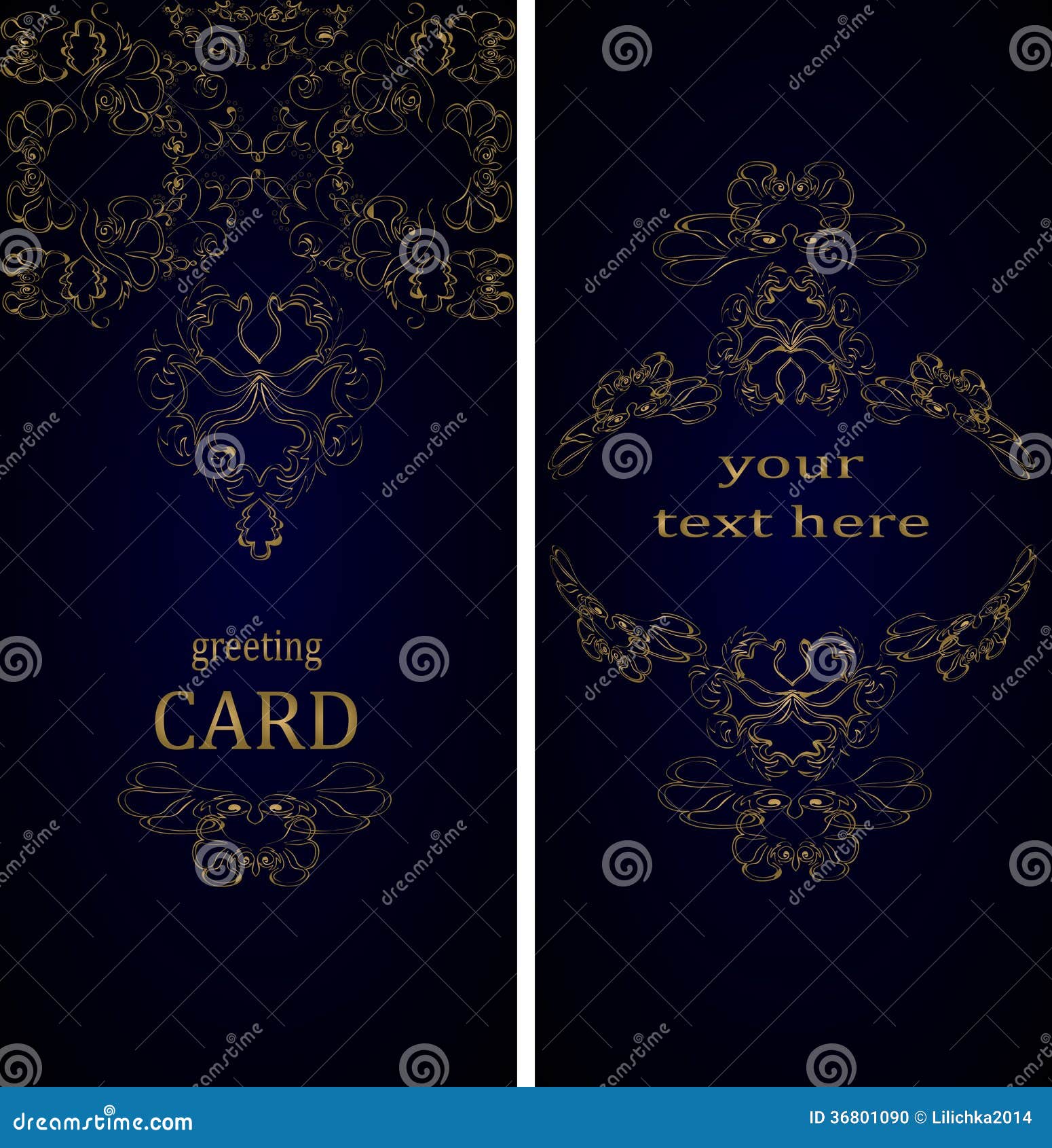 Vintage Greeting Cards in Victorian Style Stock Illustration ...