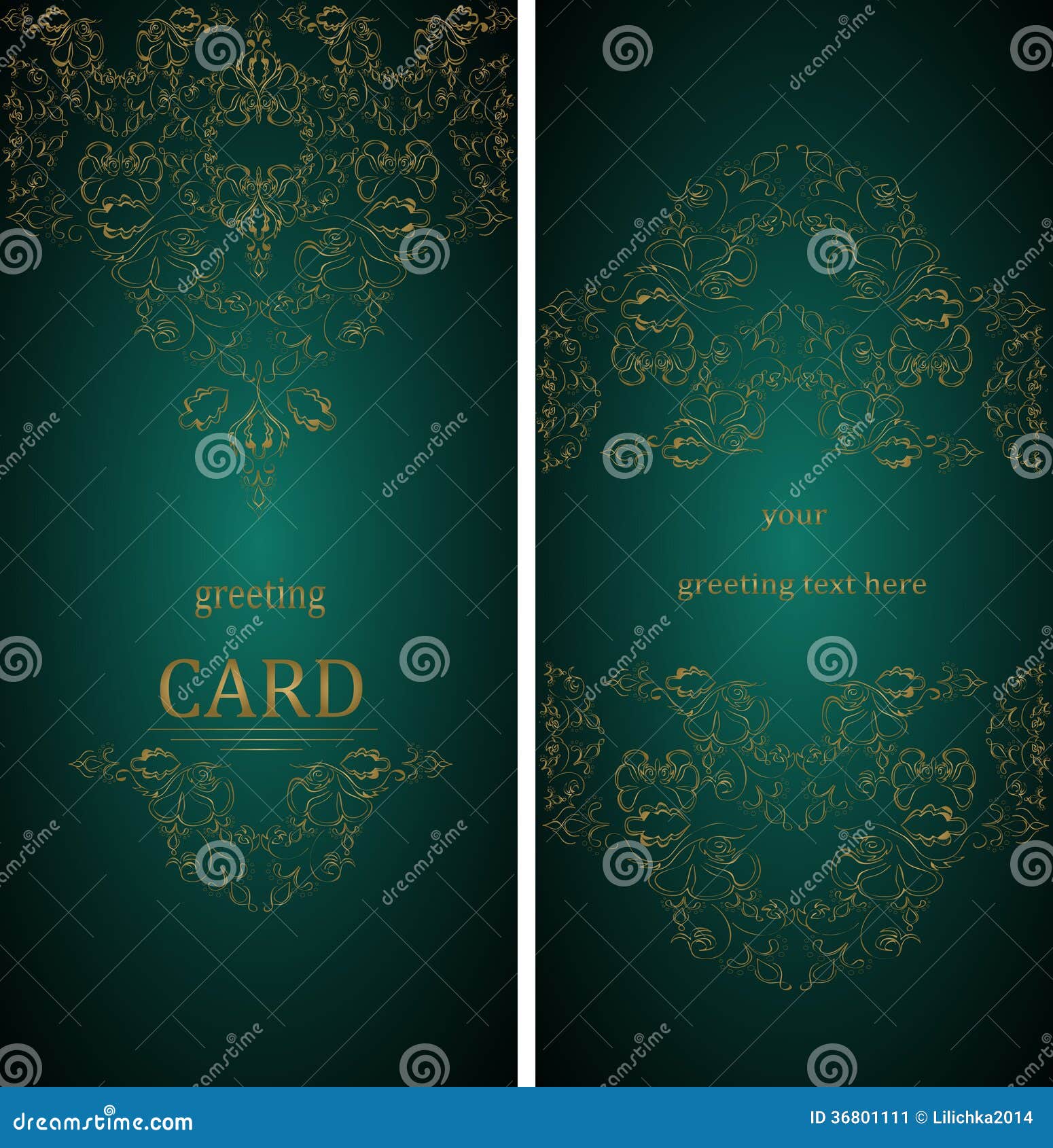 Vintage Greeting Cards in Victorian Style Stock Illustration ...