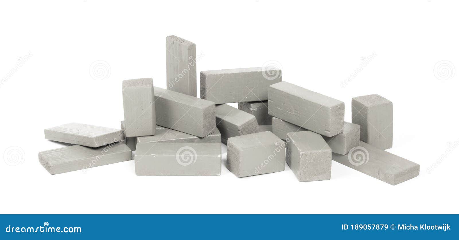 Vintage Grey Building Block Isolated on White Stock Image - Image of ...