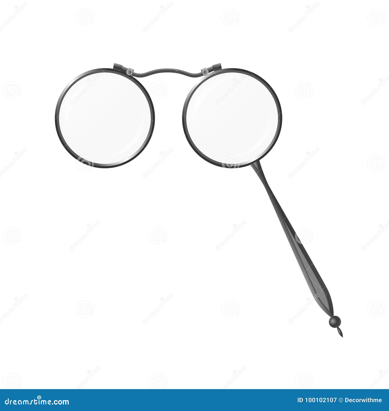 Vintage Grey Spectacles Lorgnette - Modern Vector Realistic Isolated ...
