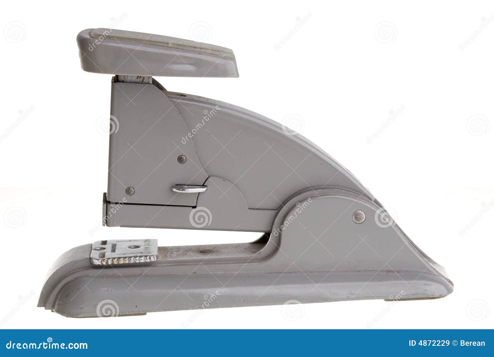 Vintage Grey Stapler, Side View. Stock Image - Image of close, steel ...