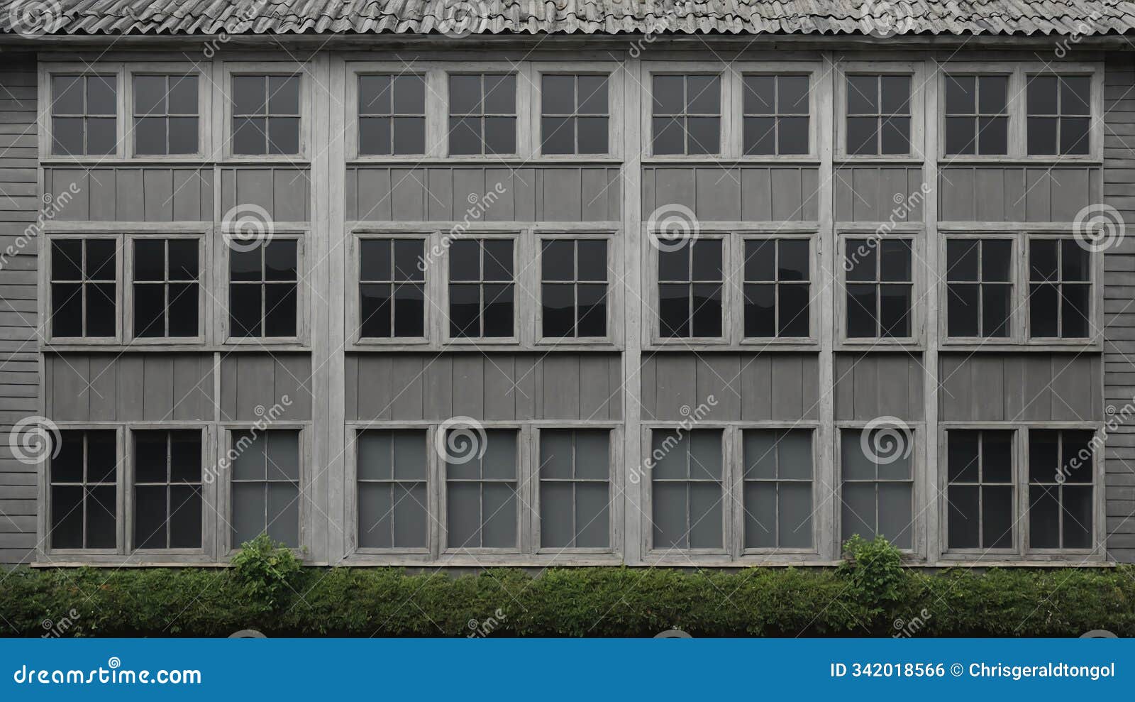 Vintage Grey Theme House with Square Windows for Backg Ai Generated ...