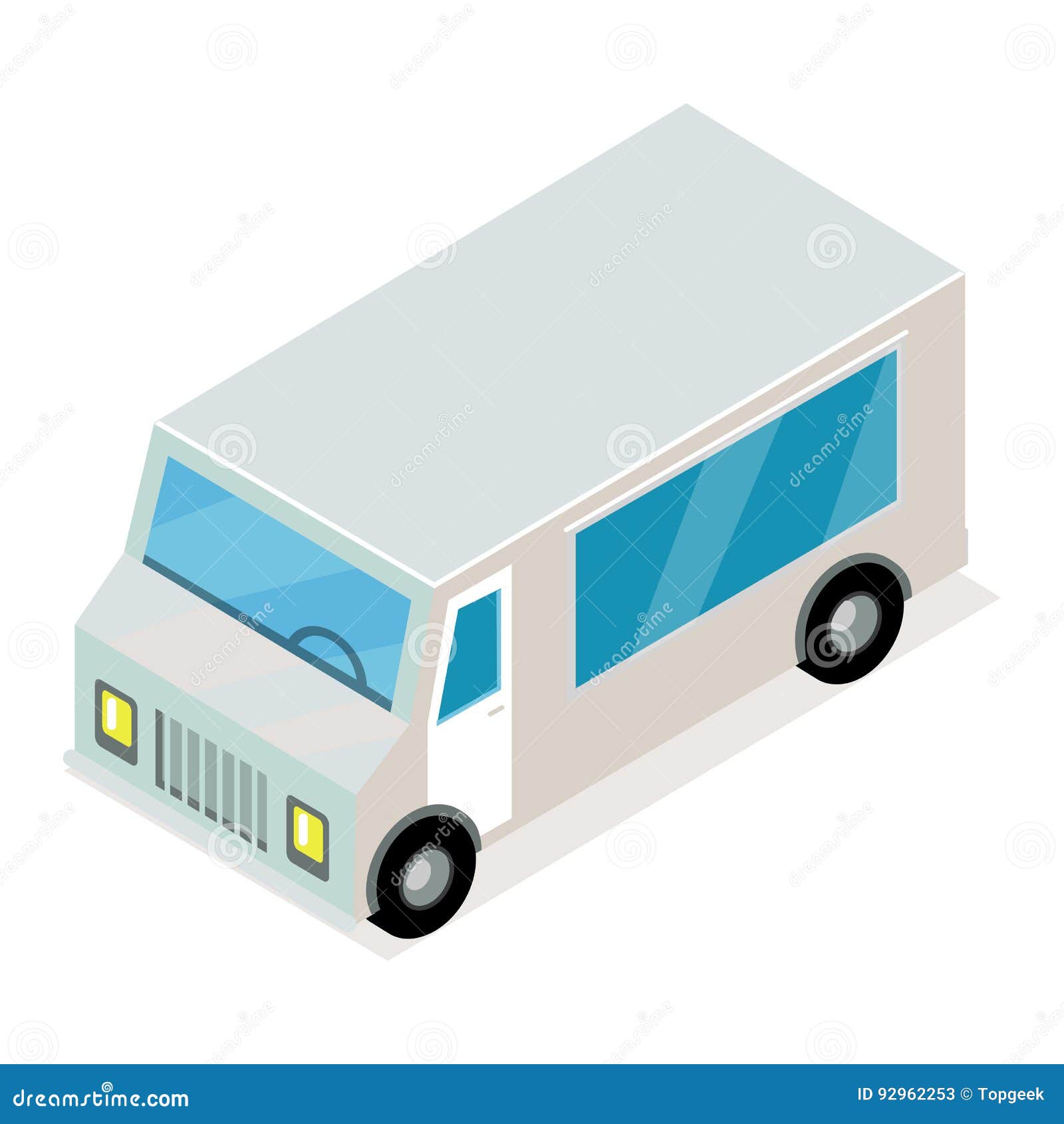 Vintage Grey Van Isometric Projection Vector Icon Stock Vector ...