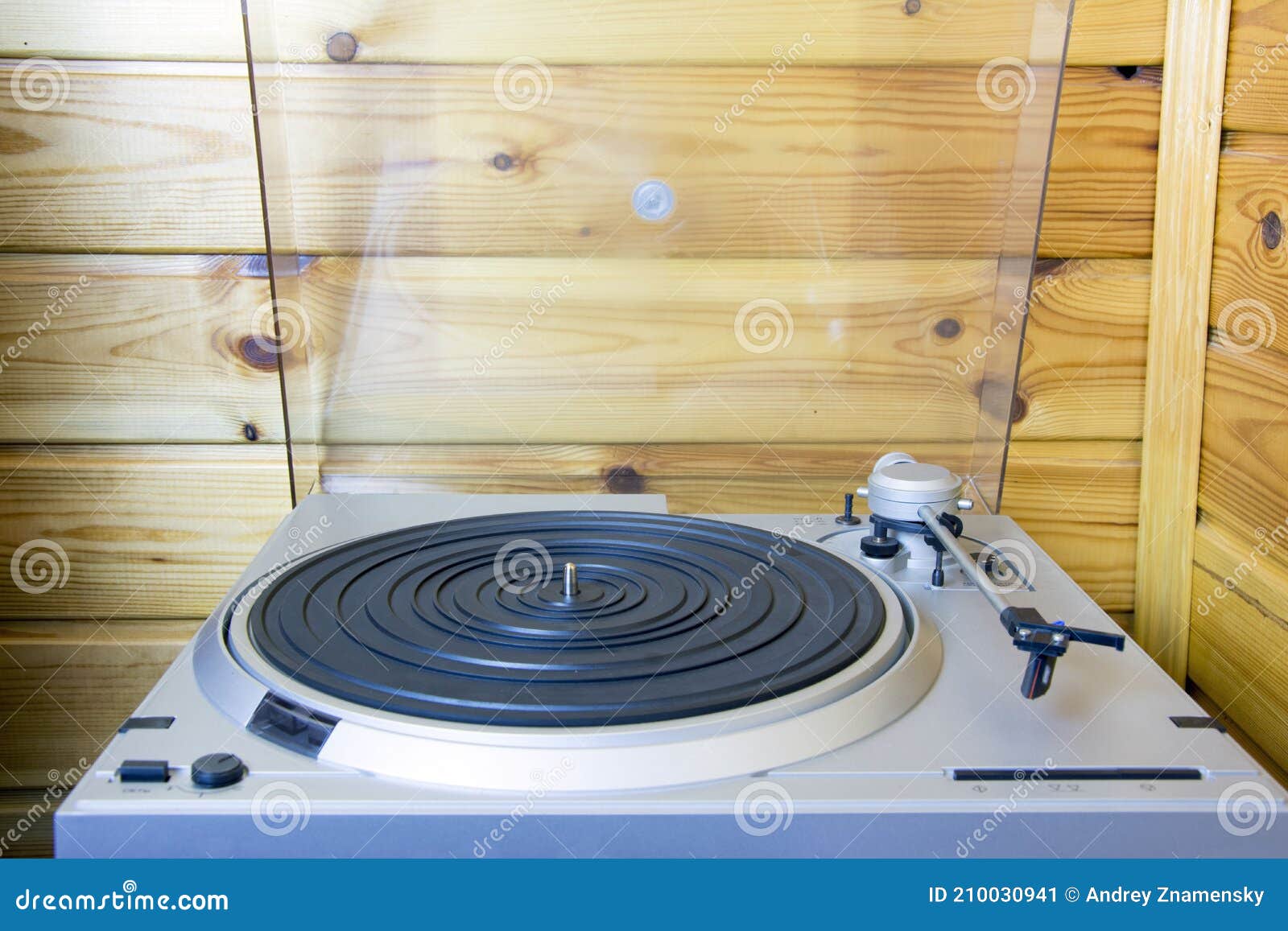 Vintage Grey Vinyl Record Player Disc Player on the Table Stock Image ...