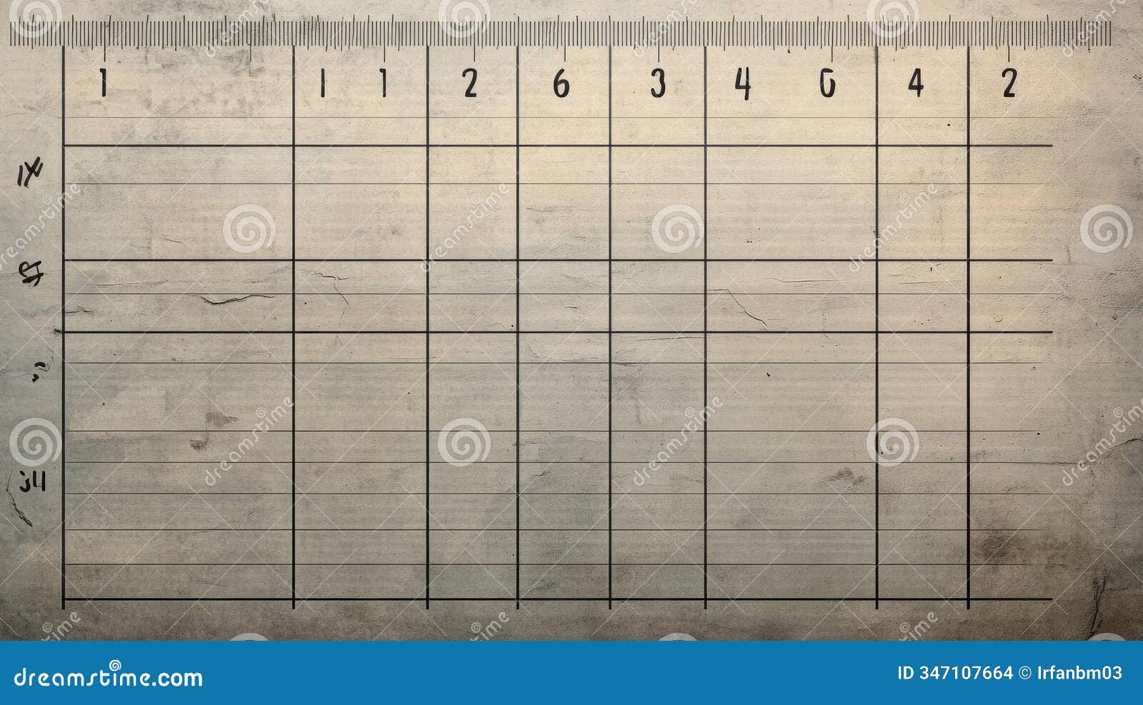 Vintage Gridded Paper with Ruler - Blank Template for Notes, Lists, and ...