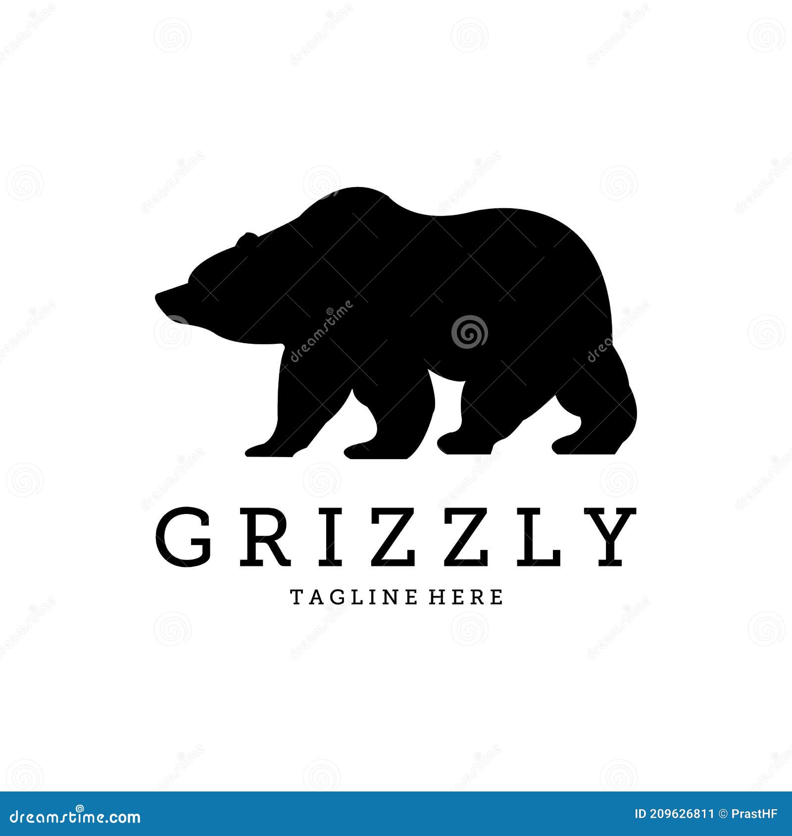 Vintage Grizzly Vector Logo Illustration Design Stock Vector ...