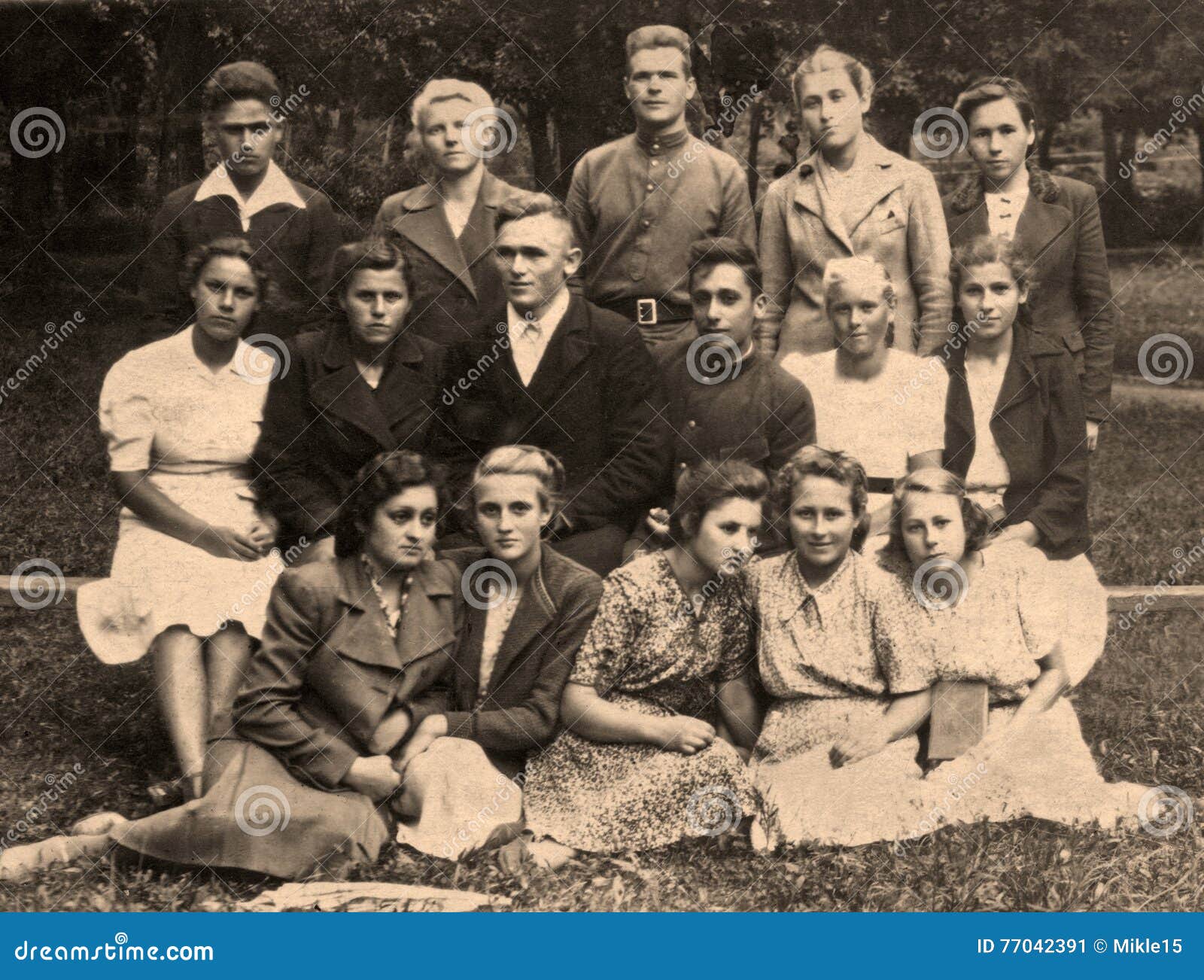 Vintage group portrait editorial photo. Image of students - 77042391