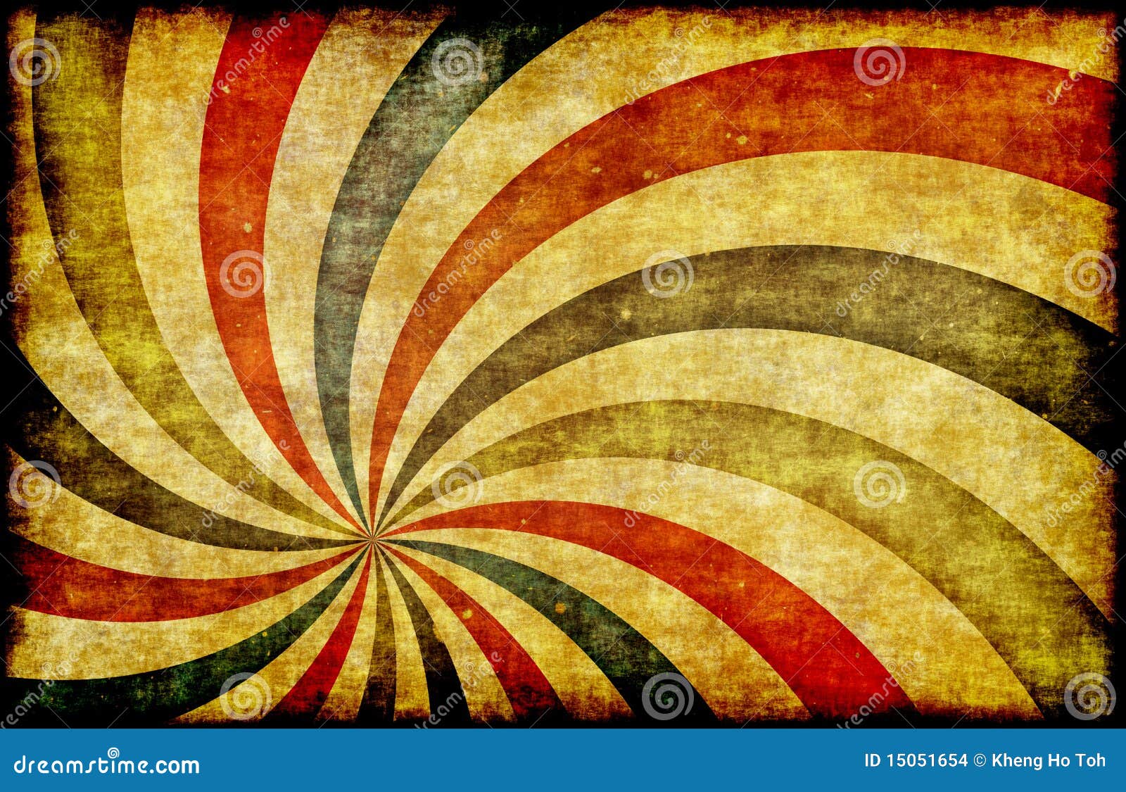 Vintage Grunge Radial Sunburst Background With Red And Black Rays ...