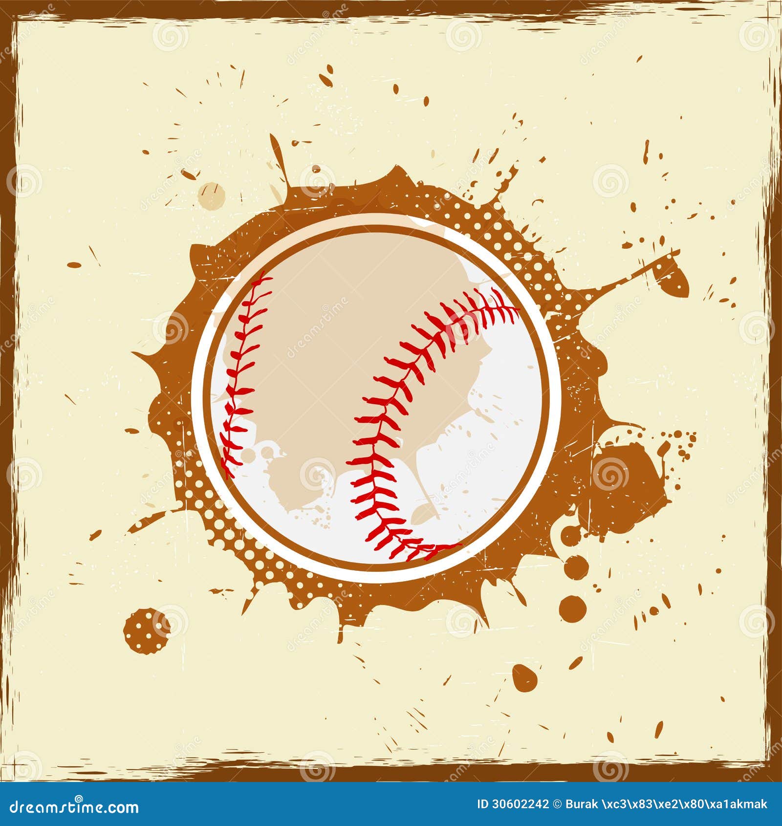 Vintage grunge baseball stock vector. Illustration of seam - 30602242