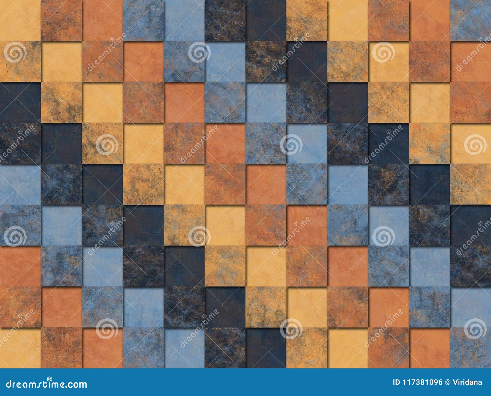 Vintage Grunge Checkerboard Pattern Stock Illustration - Illustration ...