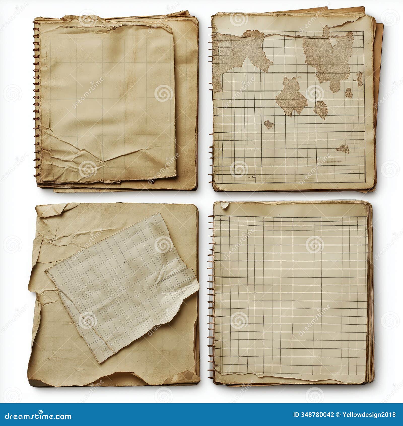 Vintage Grunge Paper Textures with Grid Pattern in a Scrapbook Style ...