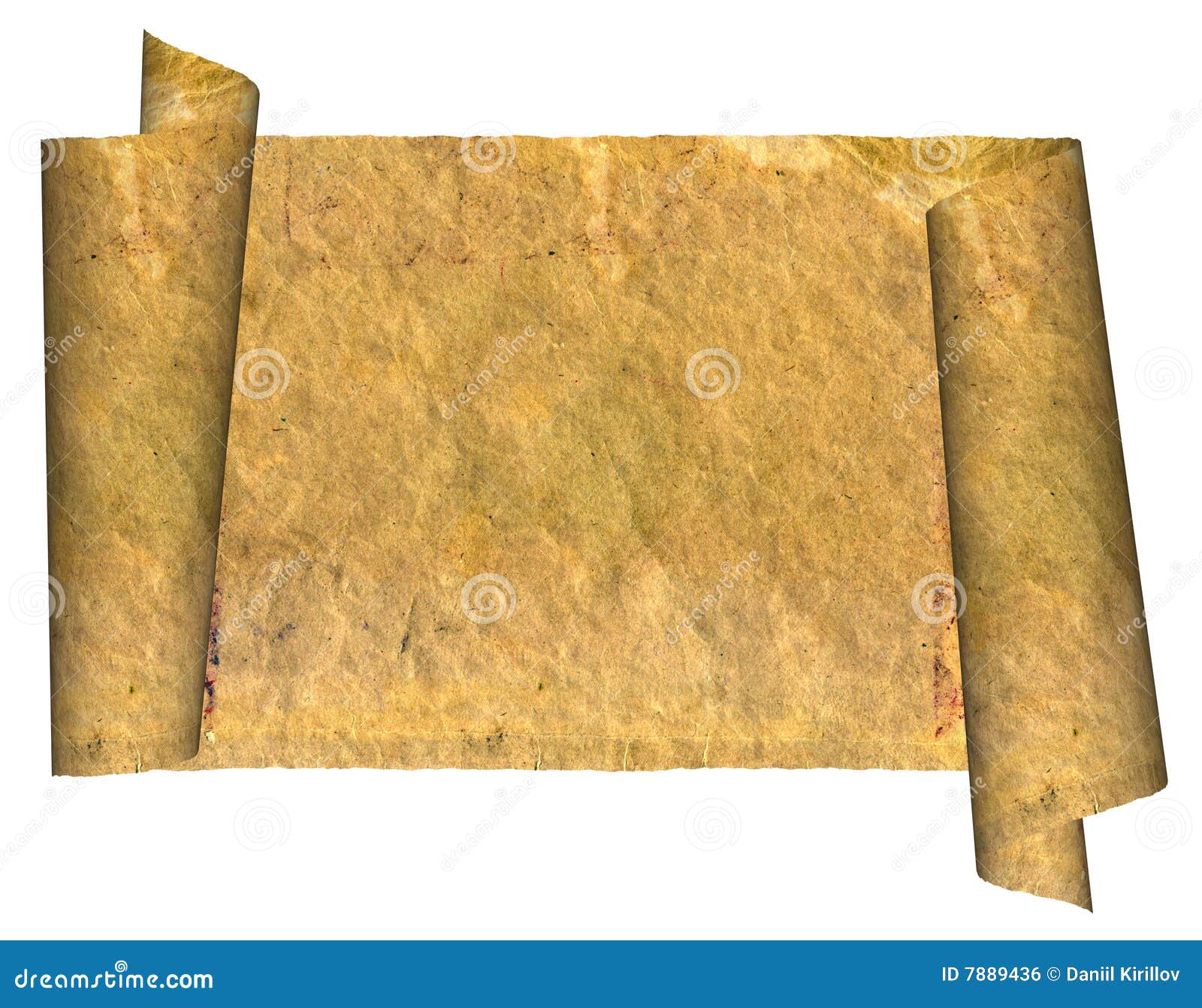 Vintage Grunge Rolled Parchment Picture. Image: 7889436