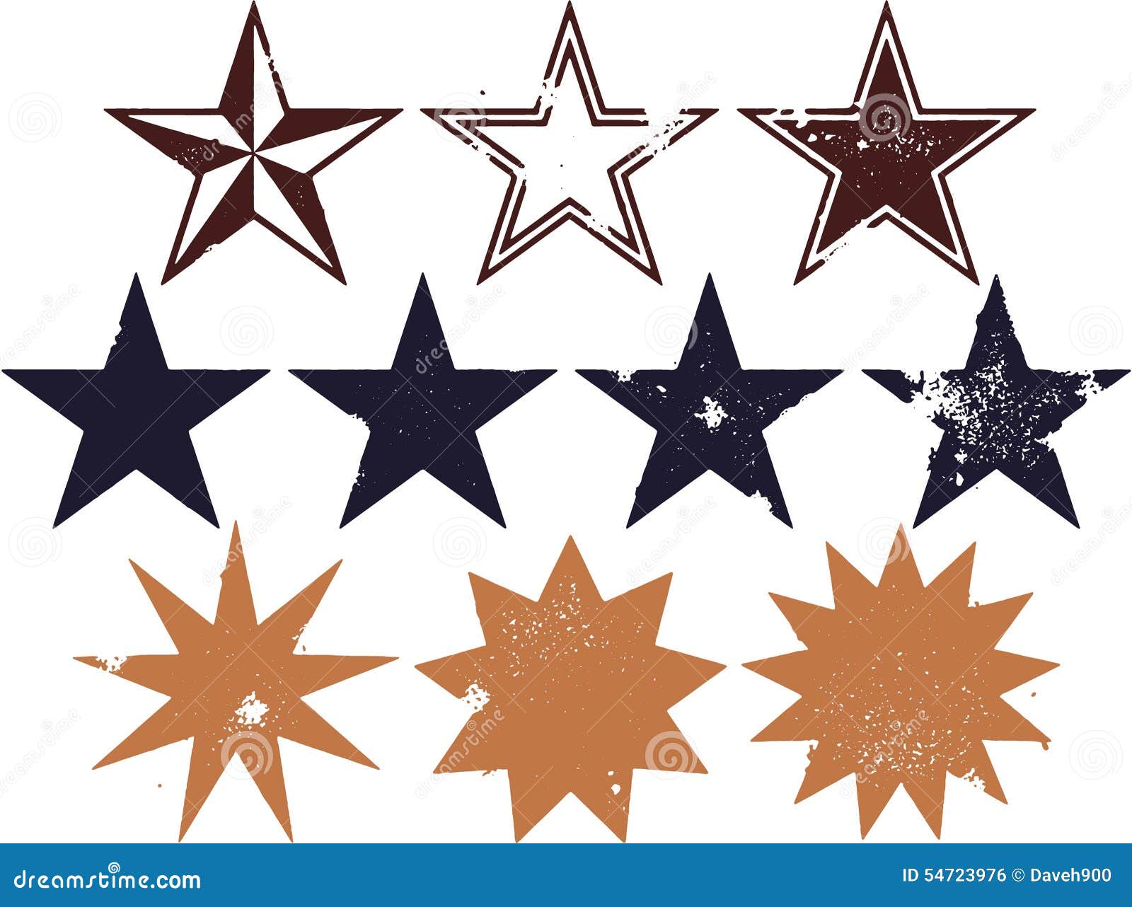 Vintage Grunge Stars stock vector. Illustration of western - 54723976