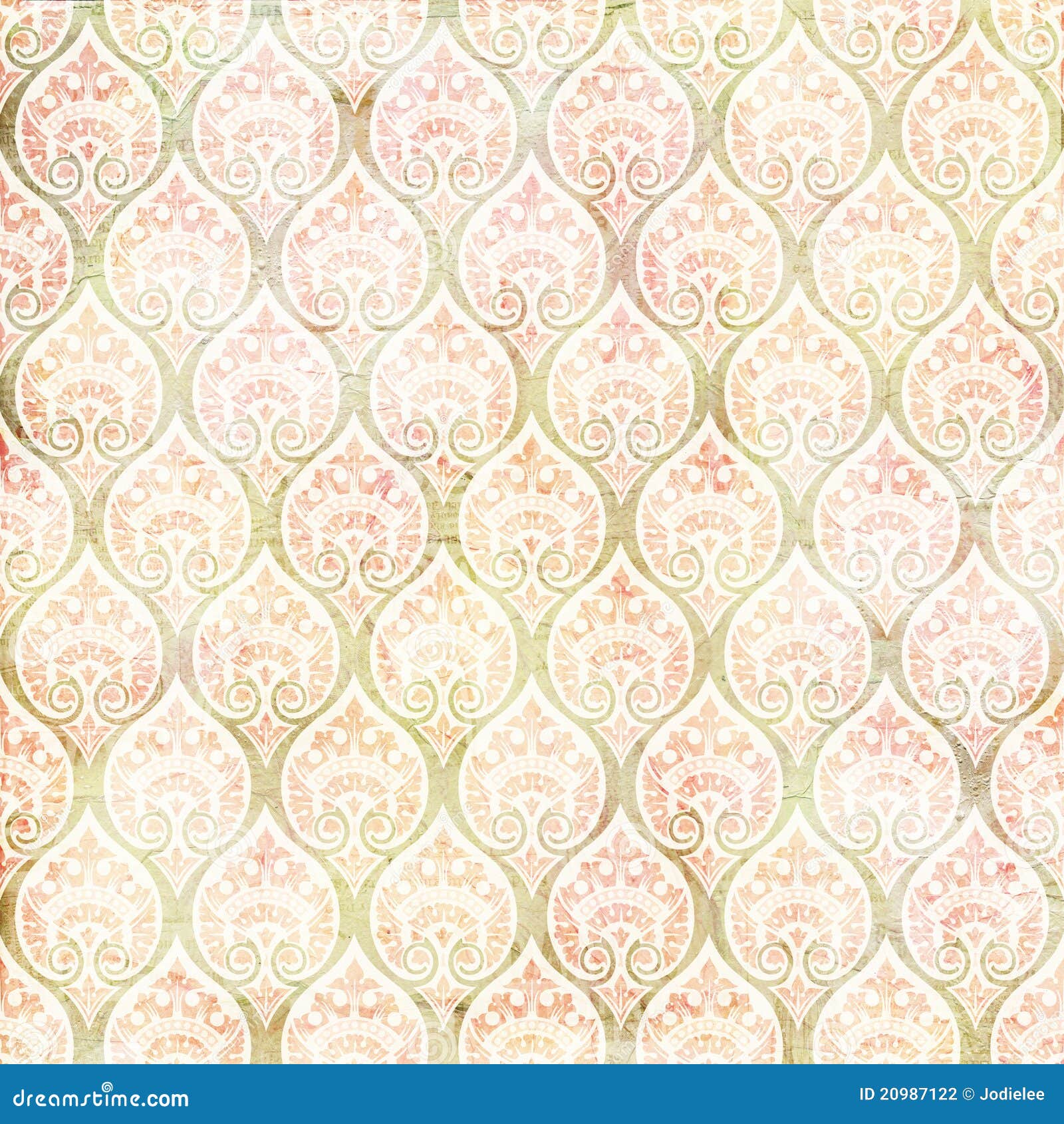 Vintage Grungy Damask Repeating Pattern Stock Photo - Image of flourish ...
