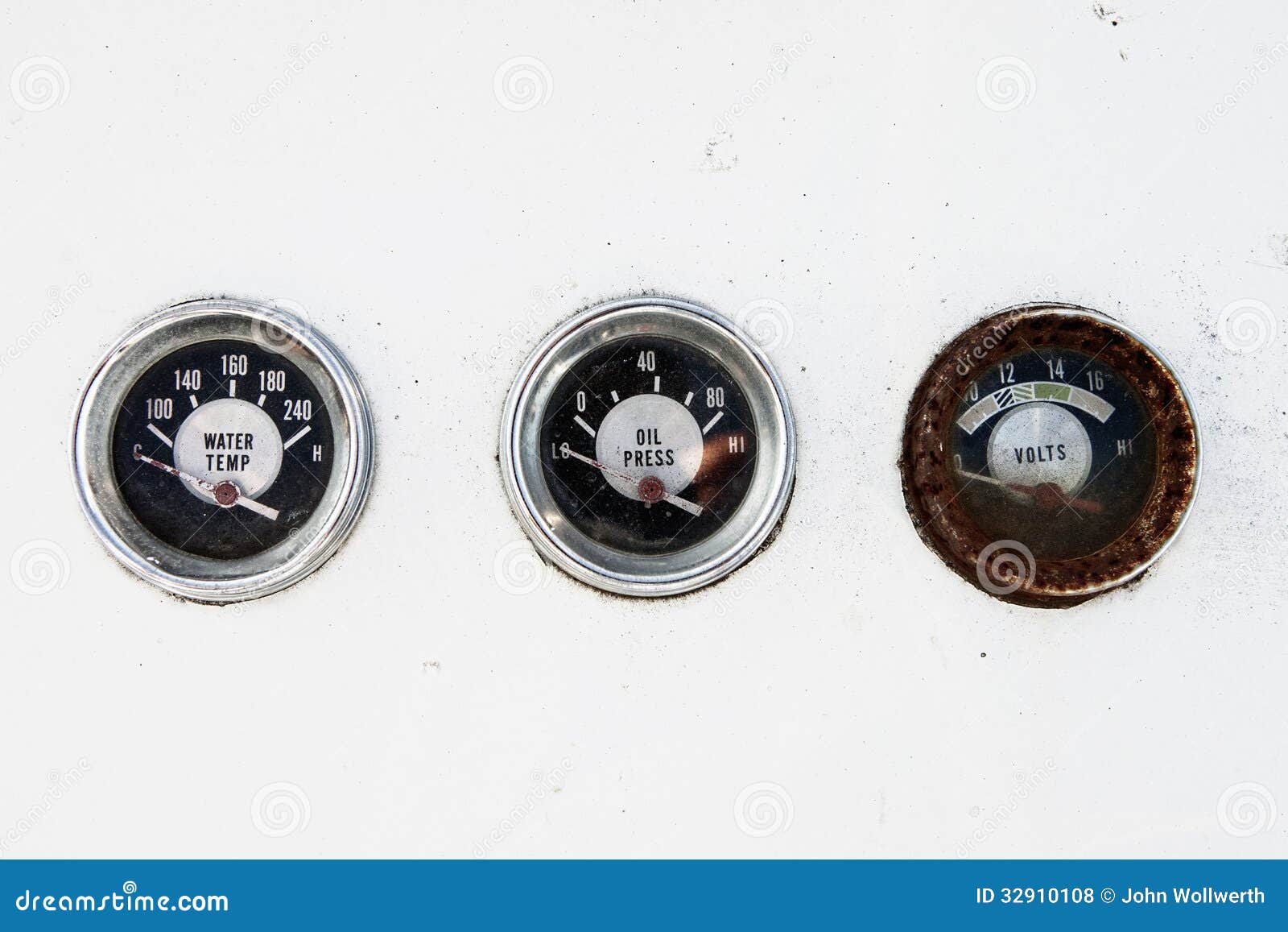 Vintage Guages with Clipping Path Stock Photo - Image of retro, path ...