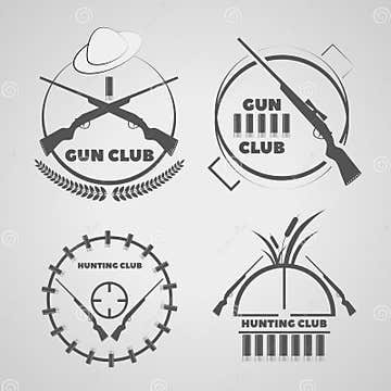 Vintage Gun Club Labels Emblems and Design Elements Eps 10 Stock Vector ...