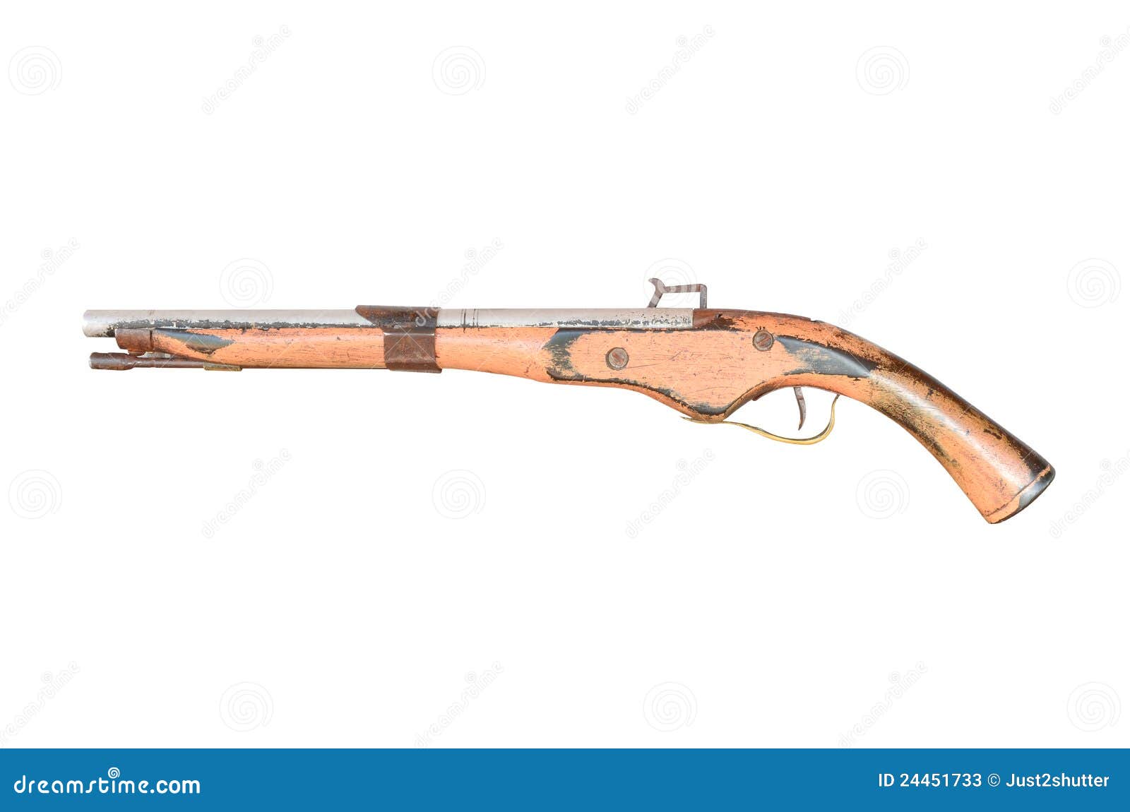 Vintage gun isolated stock image. Image of danger, ancient - 24451733