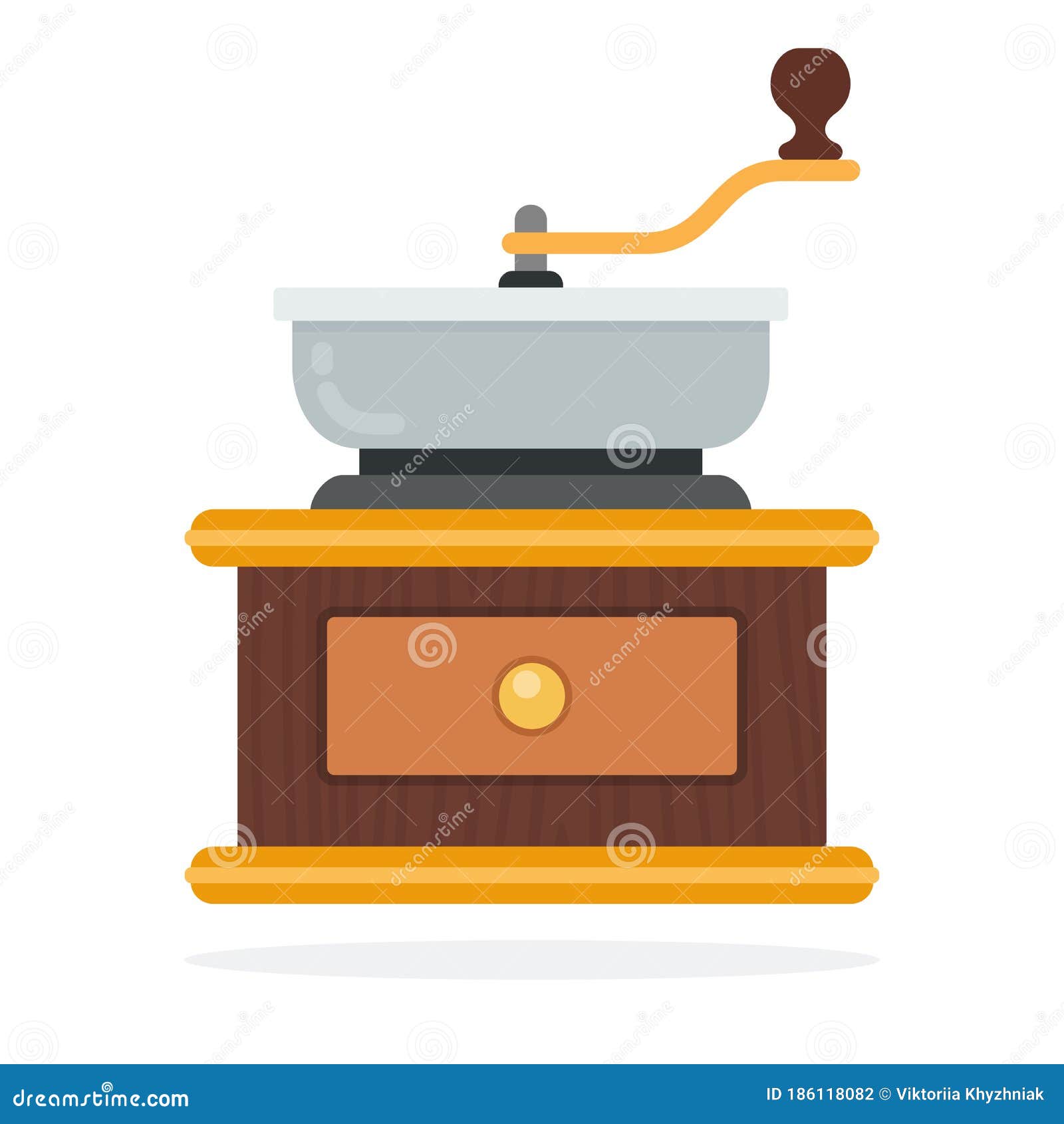Vintage Hand Coffee Grinder Vector Flat Isolated Stock Vector ...