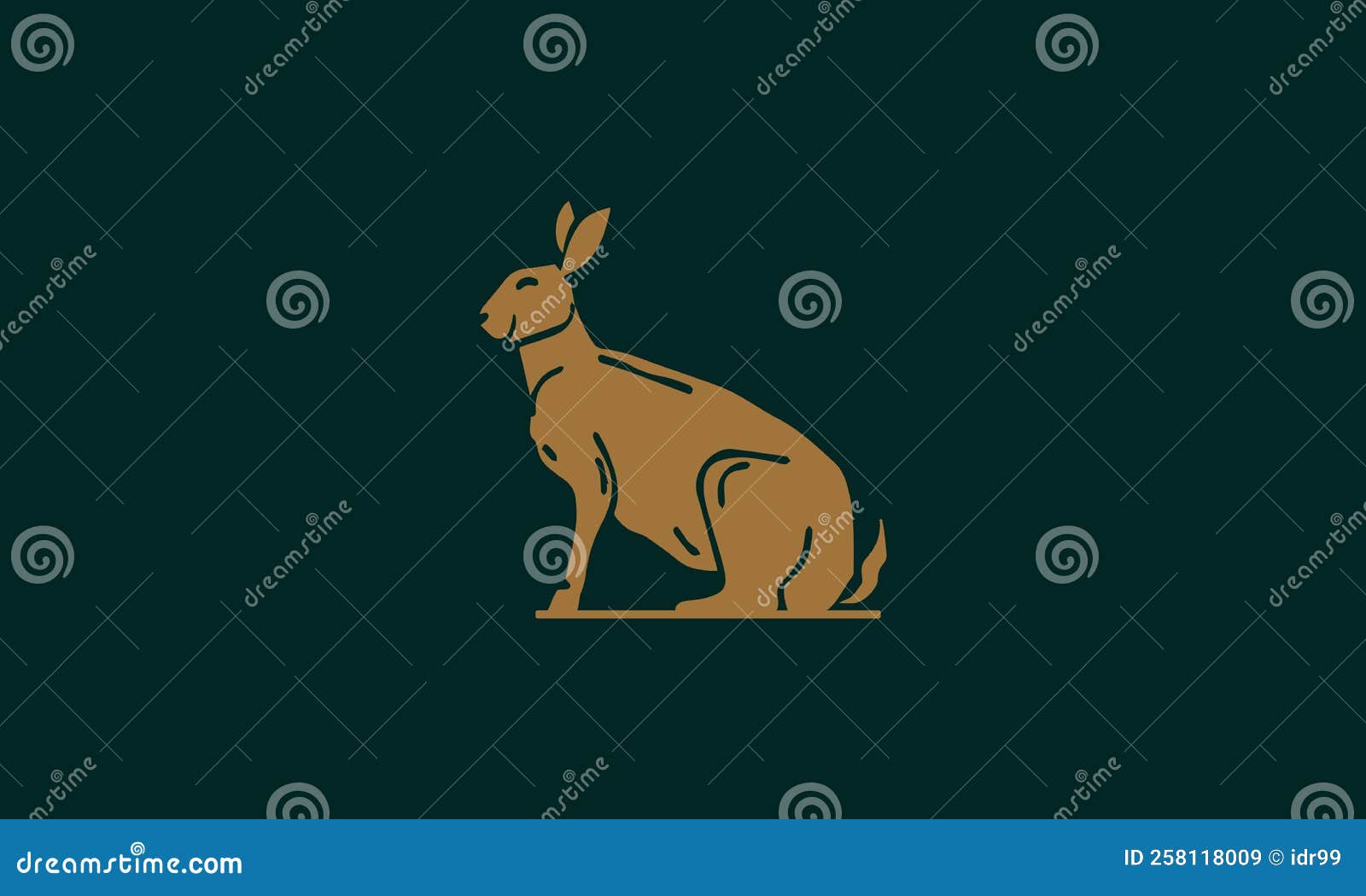 Vintage Hand Drawing Rabbit Minimal Stock Illustration - Illustration ...