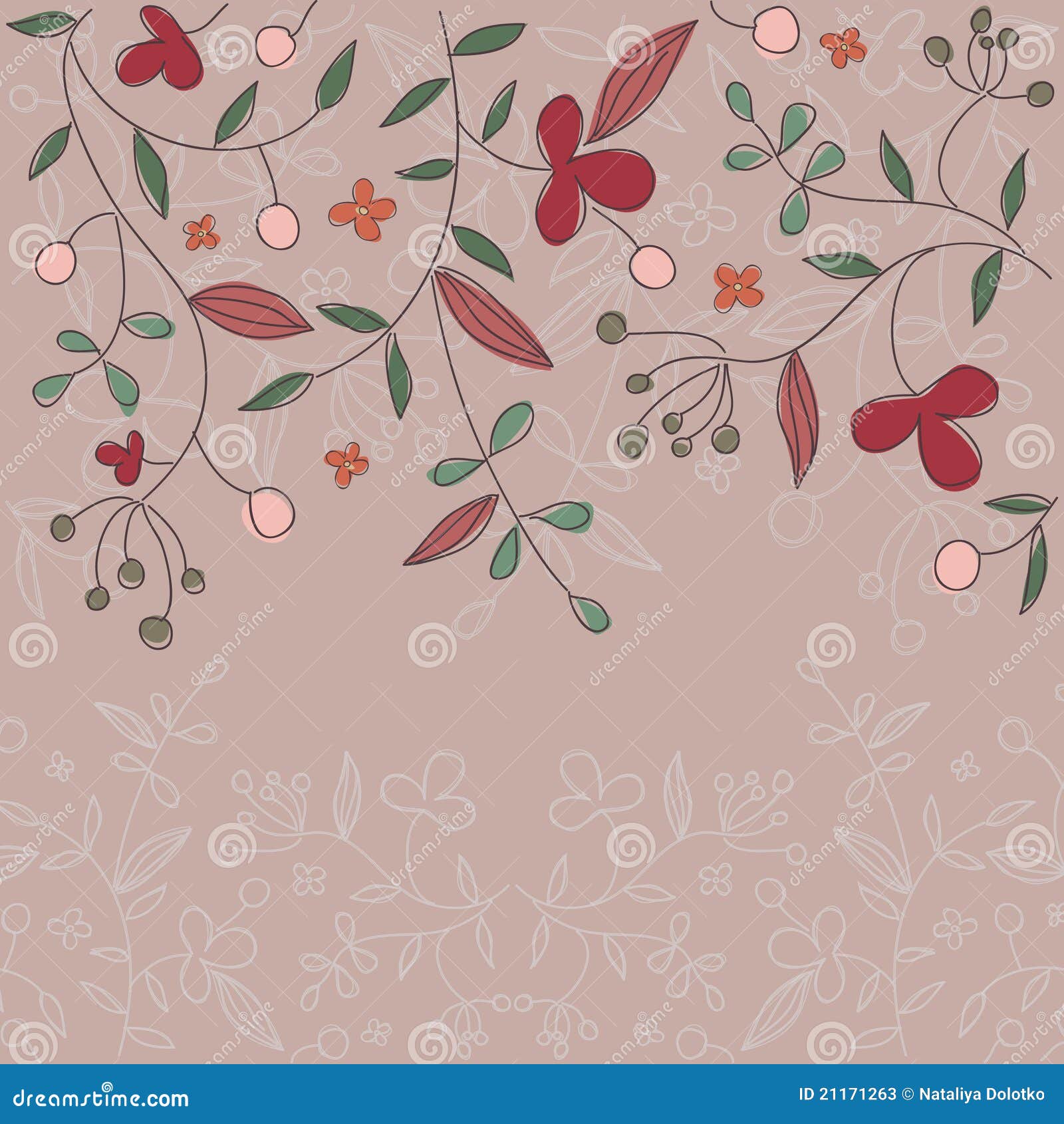 Vintage Hand Drawn Background Stock Vector - Illustration of floral ...