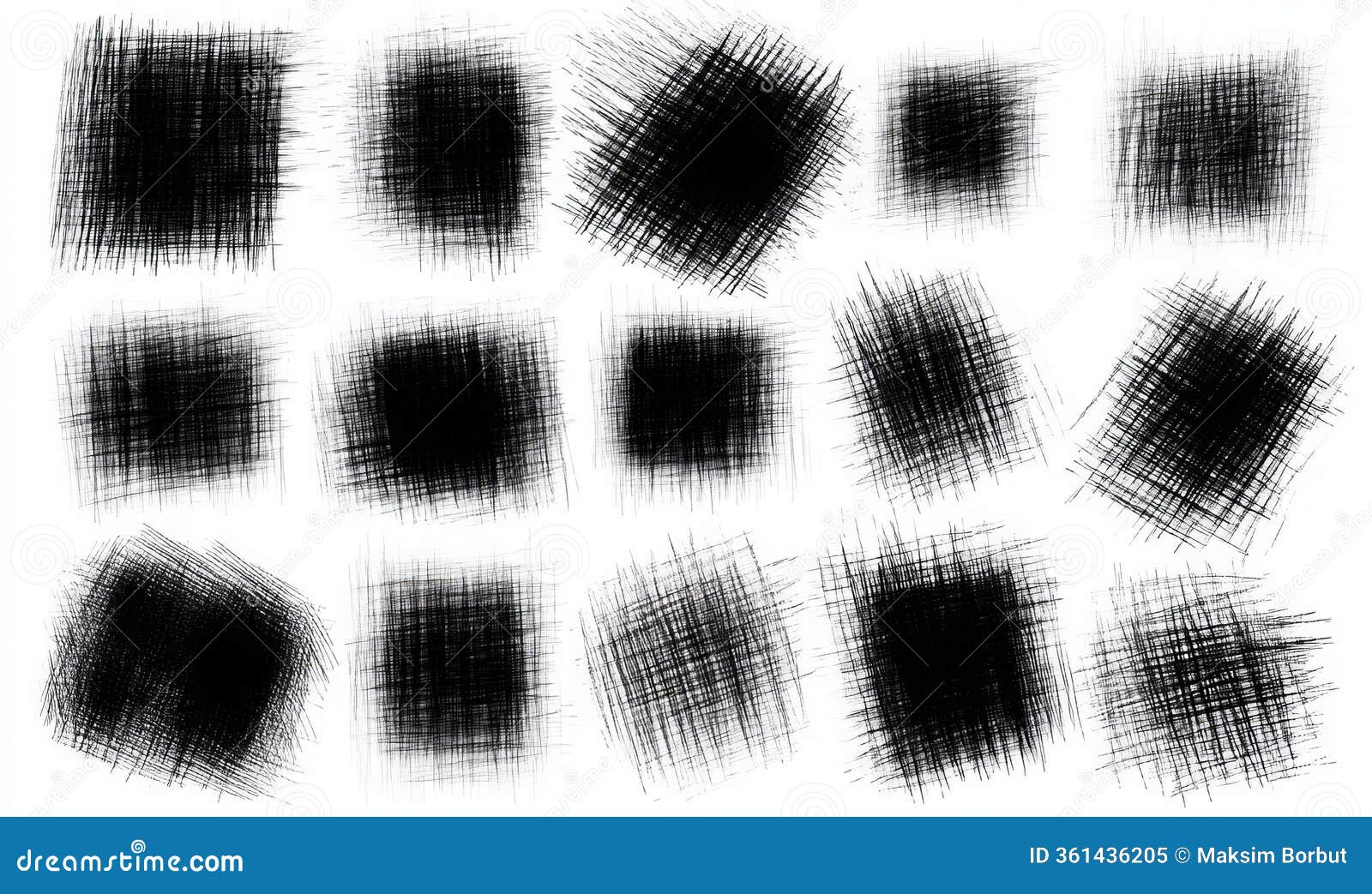 Vintage Hand-drawn Black Pen, Ink, or Pencil Hatching Creates Modern ...