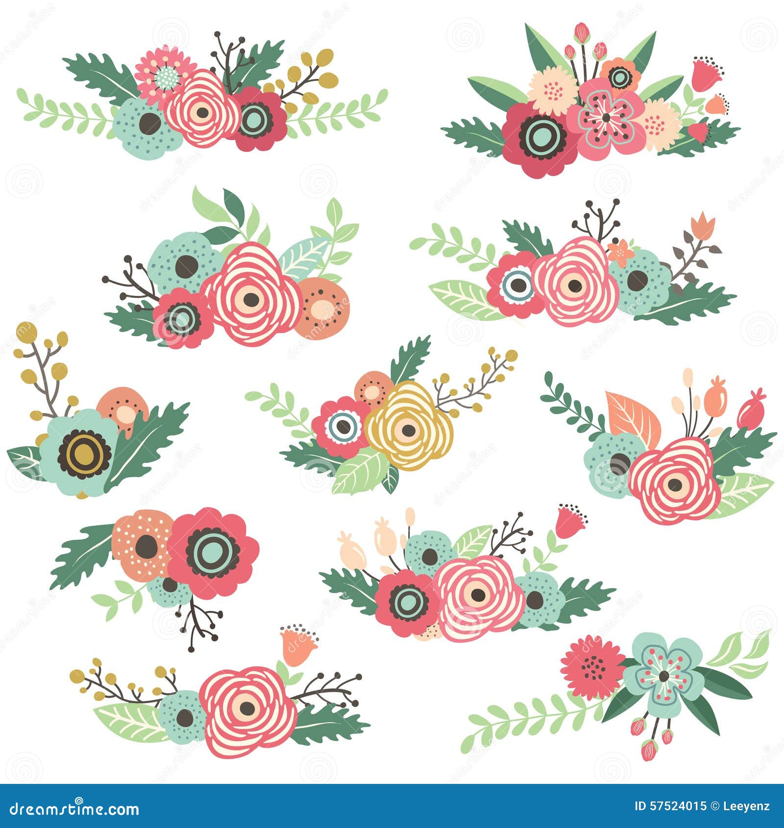 Free hand drawn flower clip art