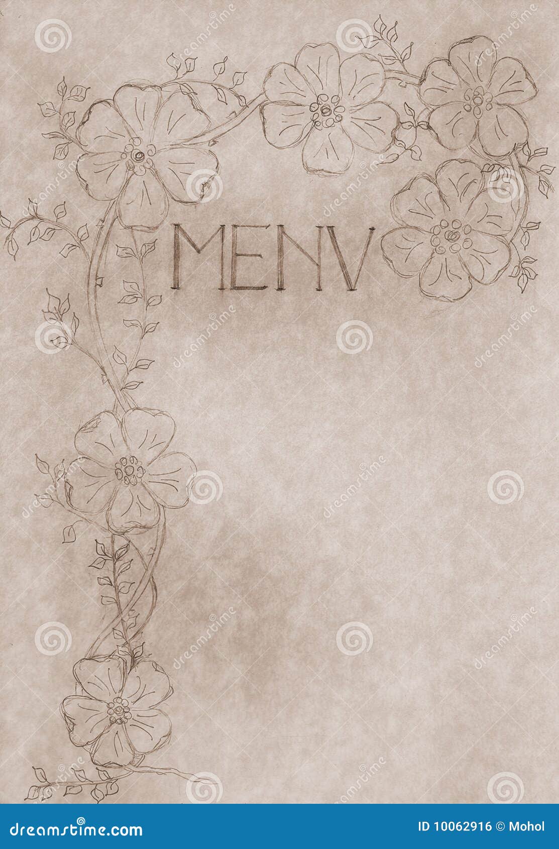 Vintage Hand Drawn Menu Card Cover Stock Illustration - Illustration of ...