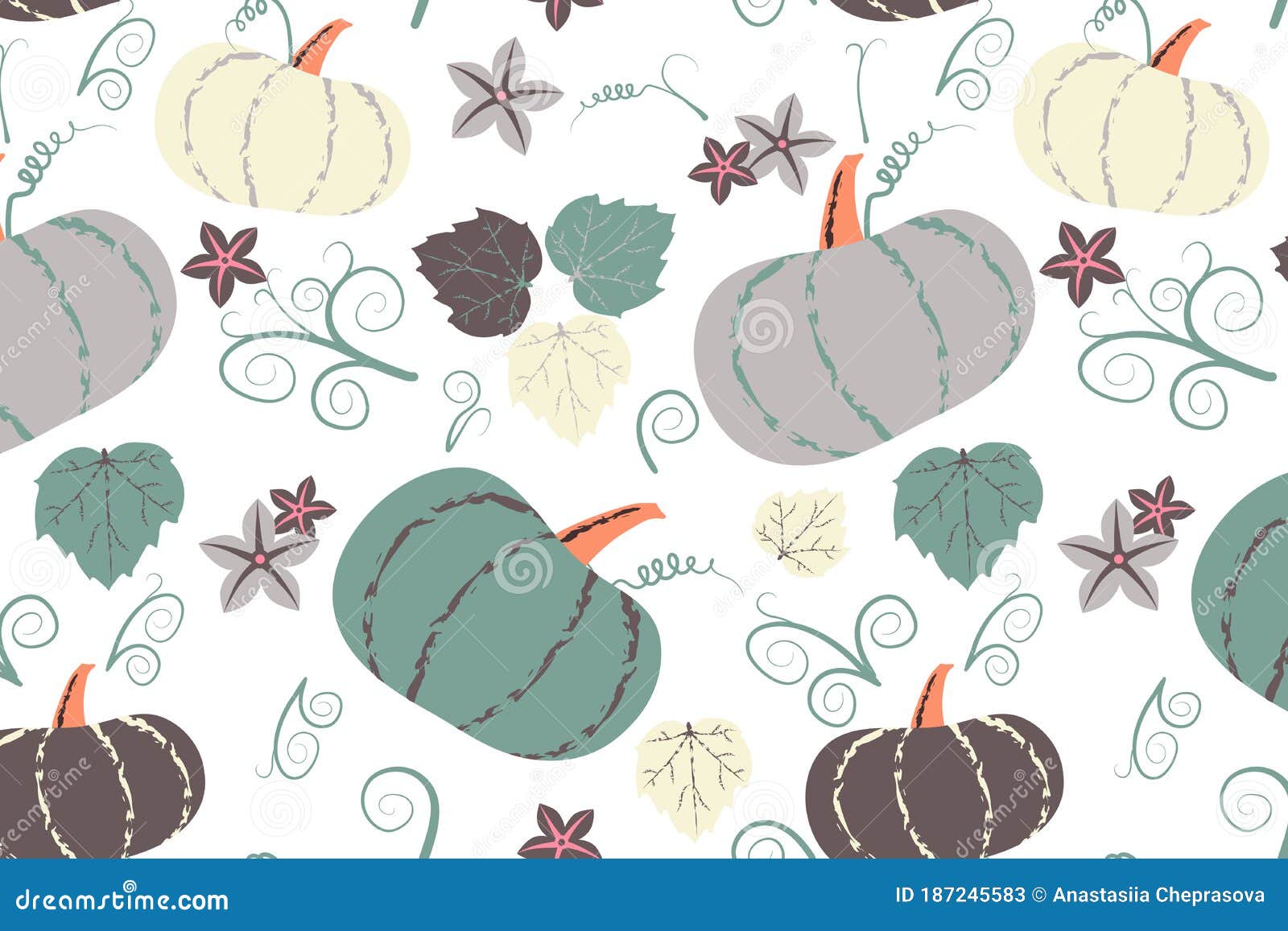 Vintage Hand Drawn Pumpkin Seamless PatternVintage Hand Drawn Pumpkin Seamless Pattern Stock ...