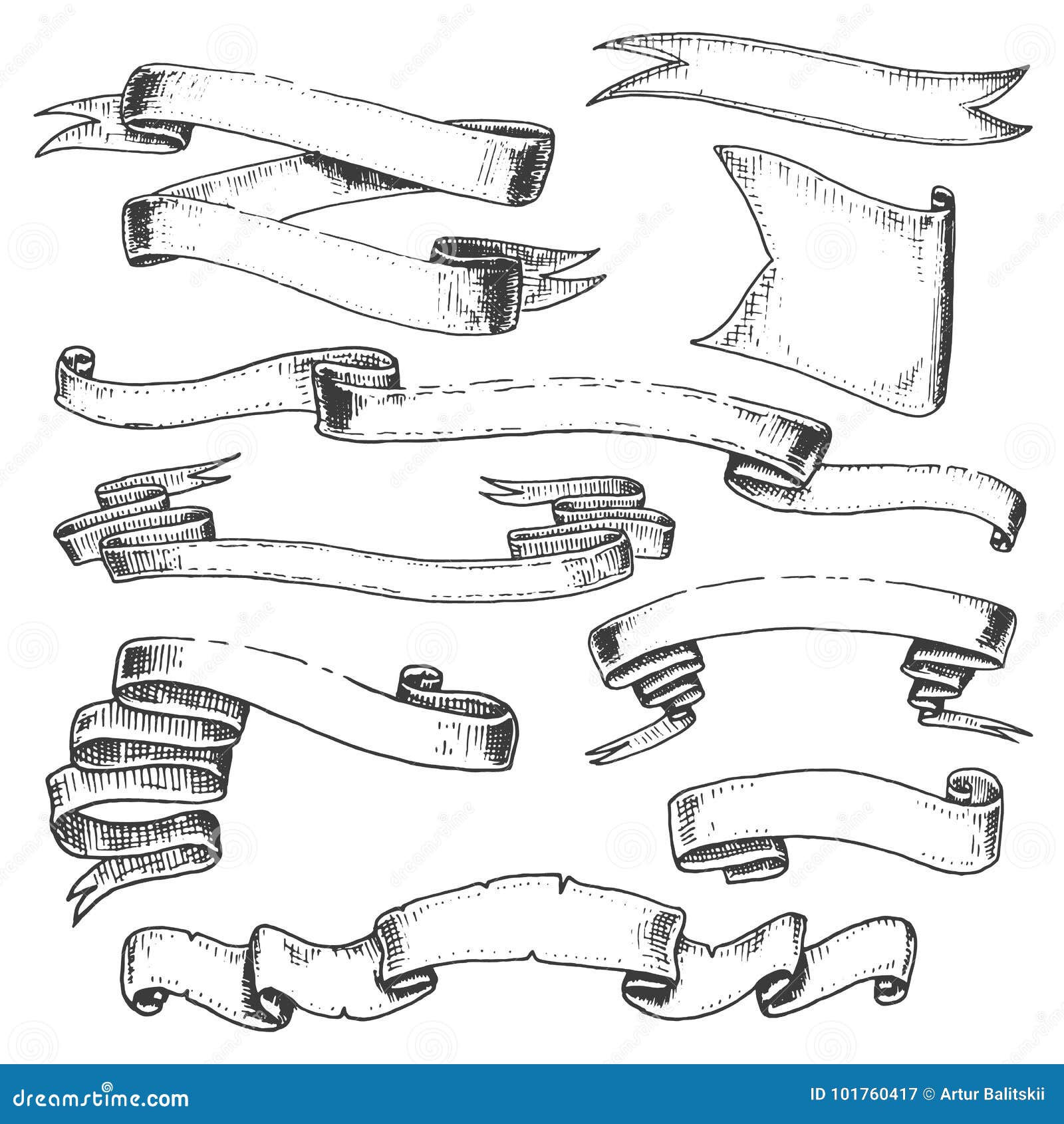 Vintage Hand Drawn Ribbon Flag or Banner Element for Book Stock Vector ... Vintage Hand Drawn Ribbon Flag or Banner Element for Book Stock Vector ...