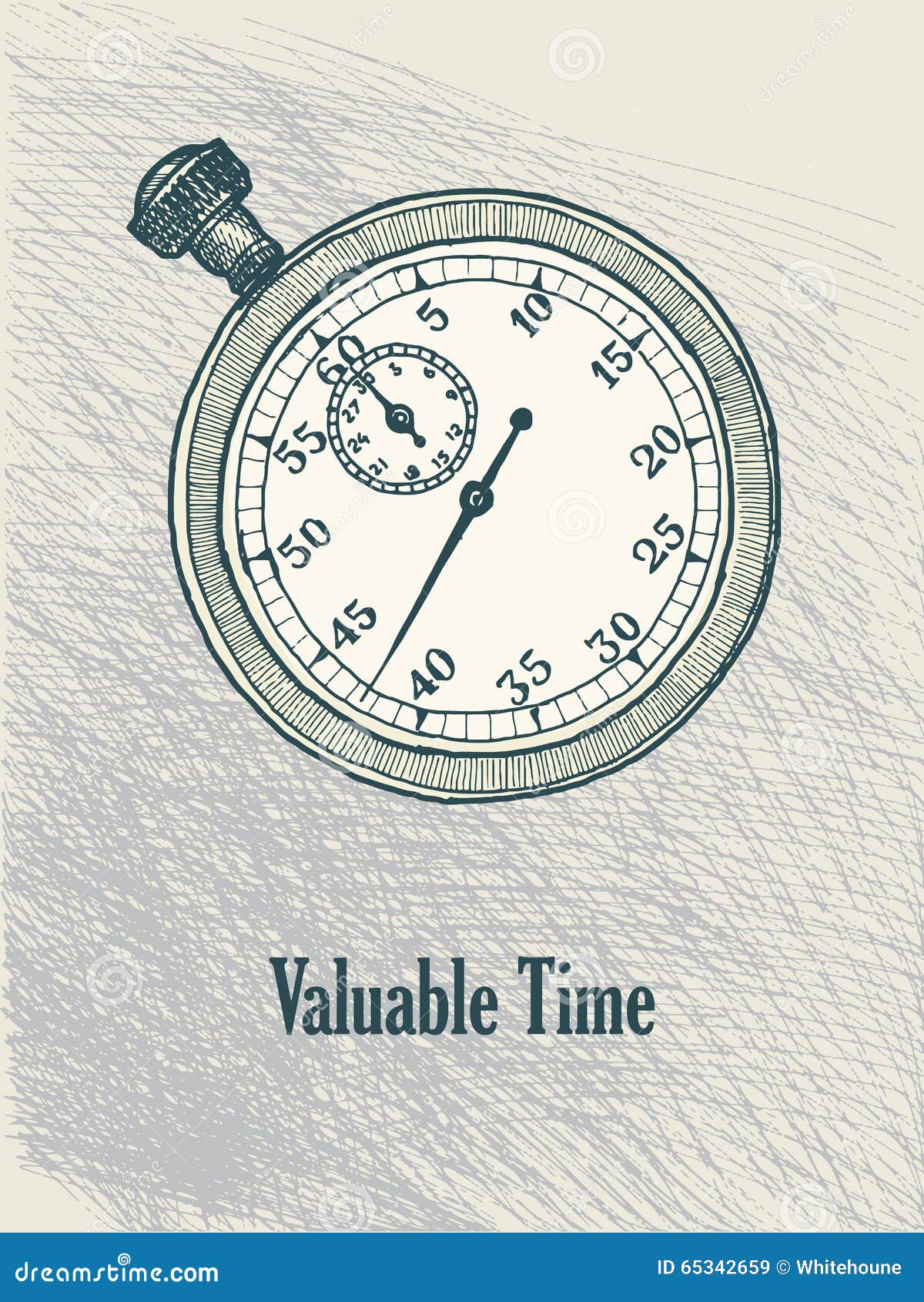 Vintage Hand Drawn Stopwatch Stock Vector - Illustration of antique ...