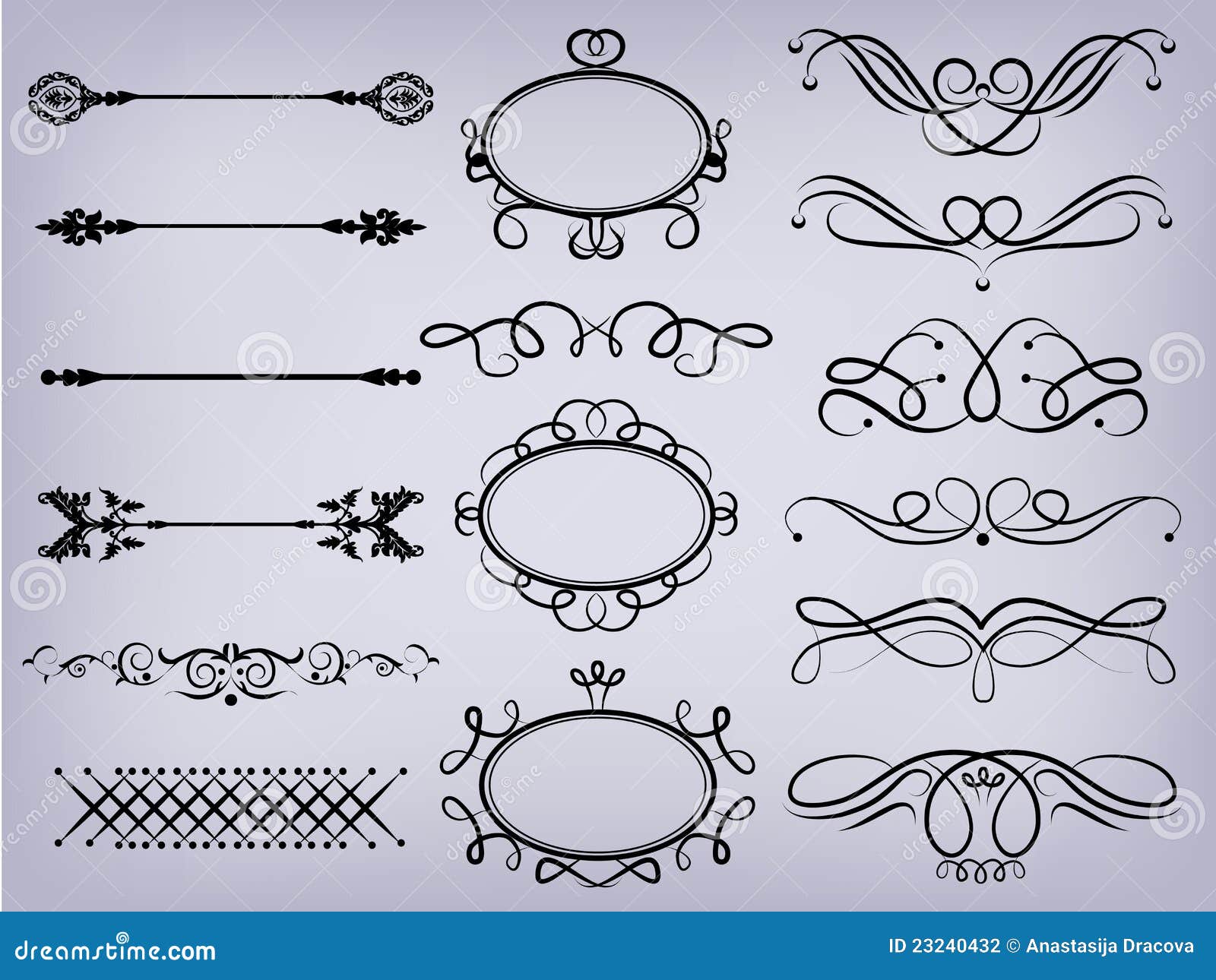 Vintage Hand Drawn Vignette Set Stock Vector - Illustration of design ...
