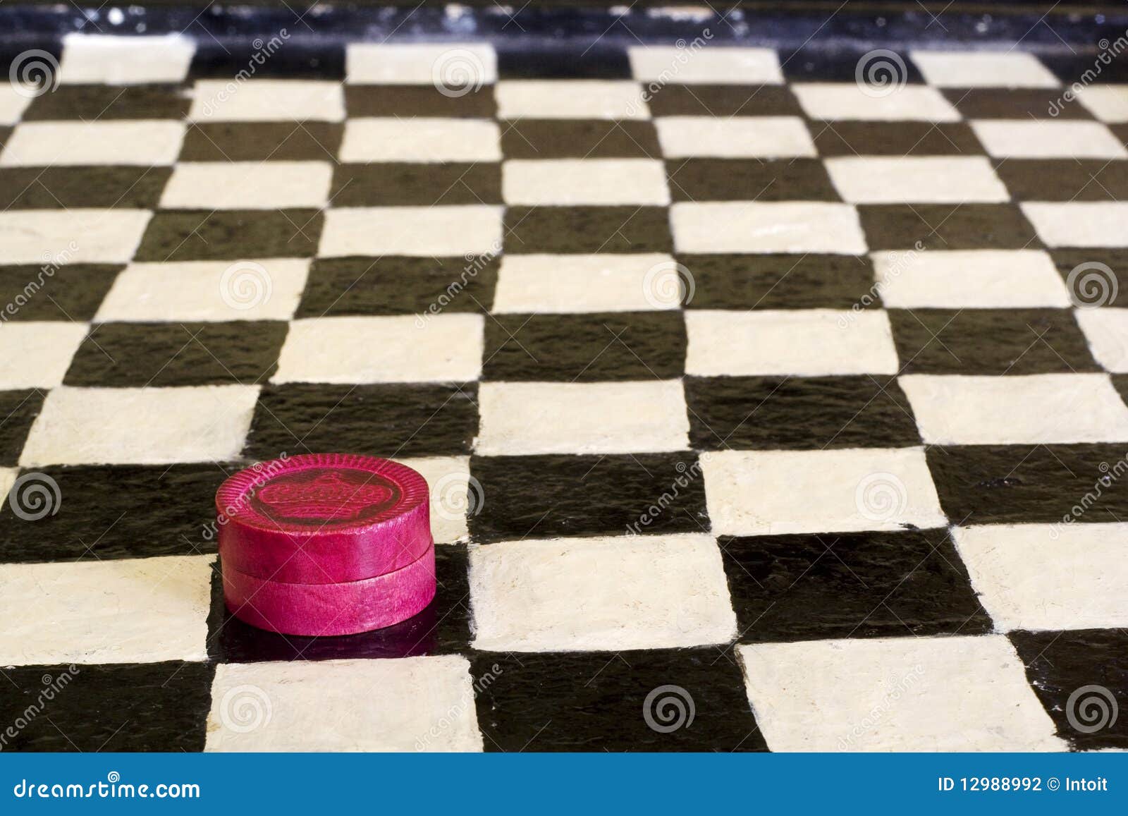 Vintage Hand Made Checker Board Stock Photo - Image of game, players ...