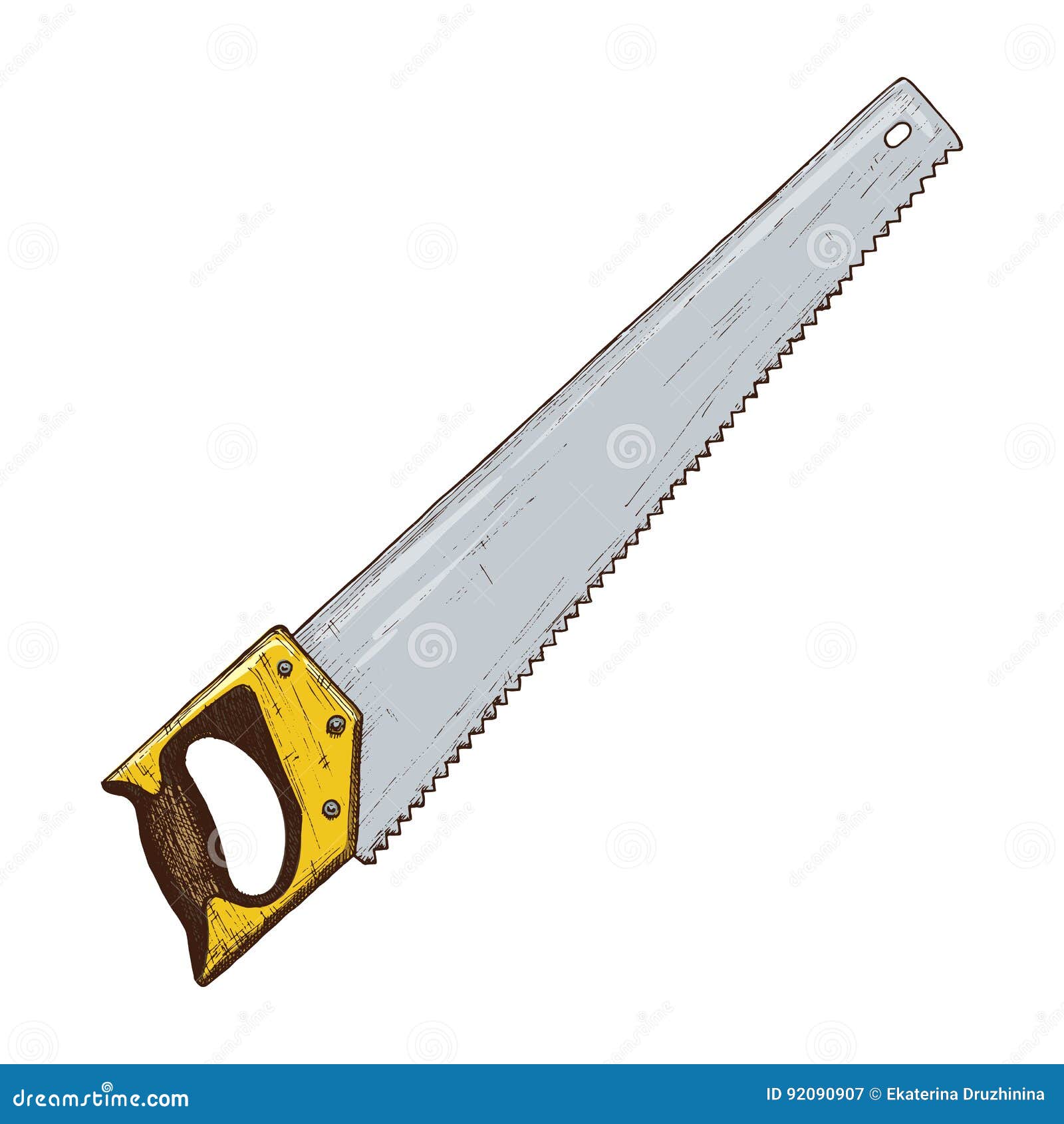 Vintage hand saw tool stock vector. Illustration of repair - 92090907