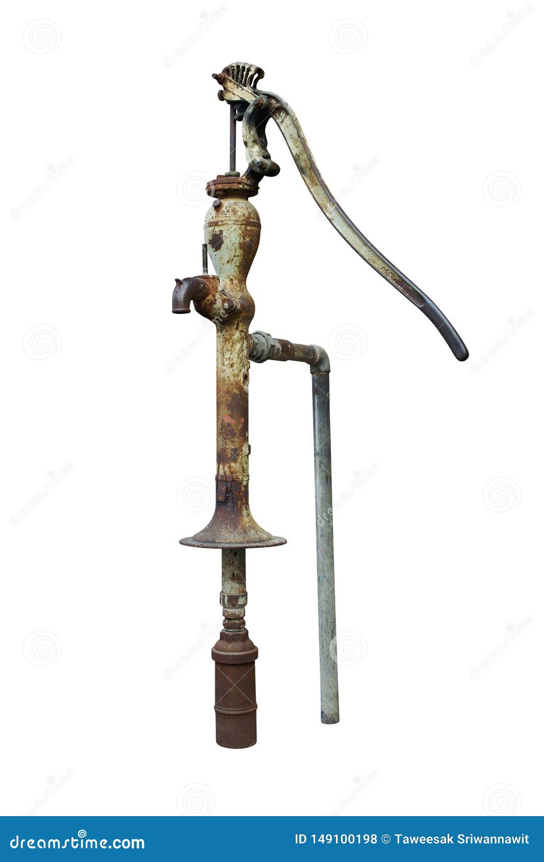 Vintage Hand Water Pump Isolated on White Background Stock Photo ...