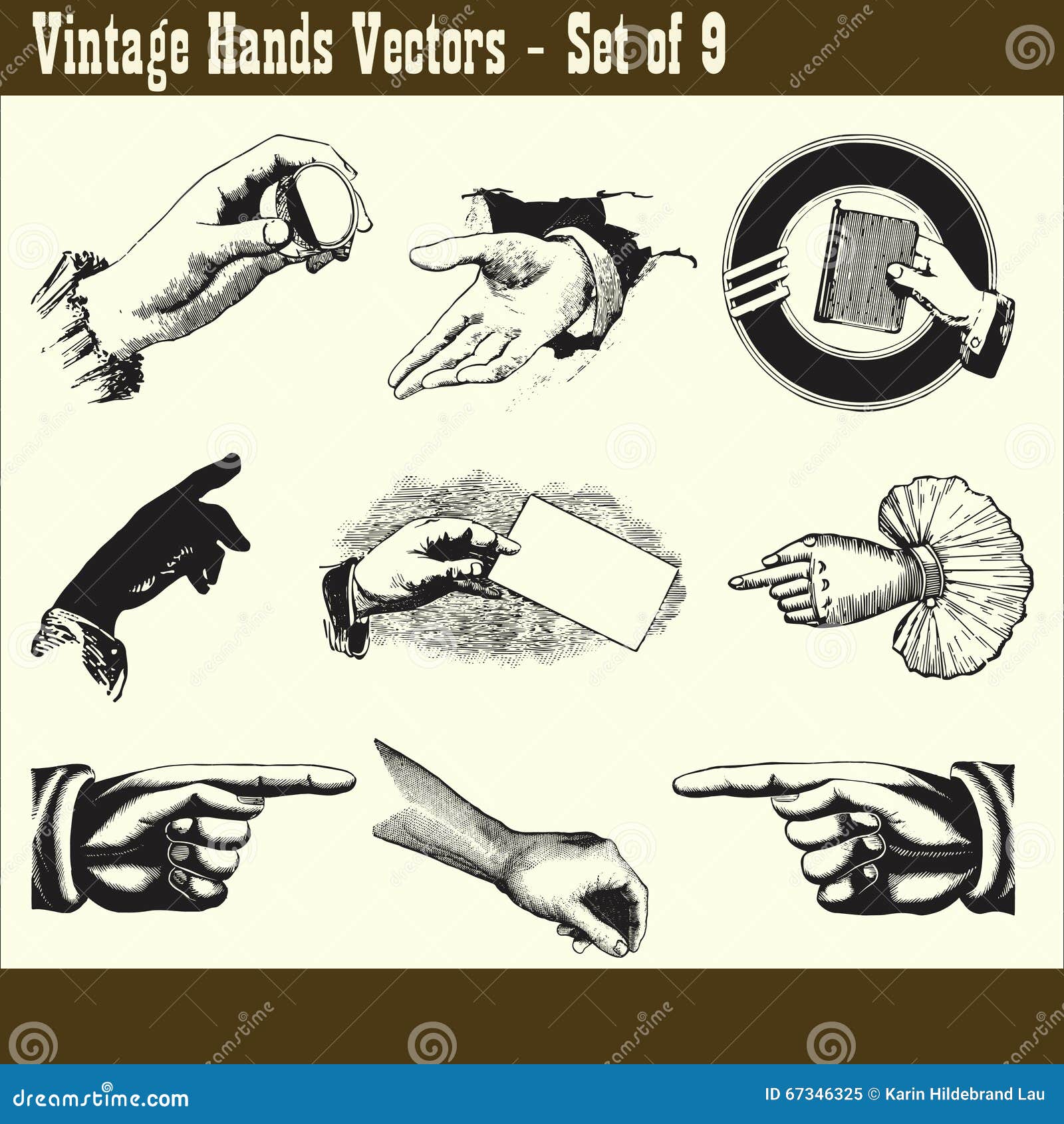 Vintage Hands Vectors stock vector. Illustration of finger - 67346325