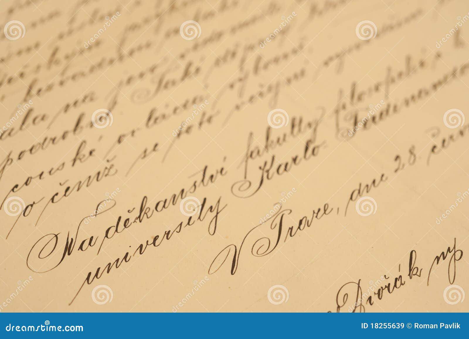 Vintage handwriting stock image. Image of document, text - 18255639