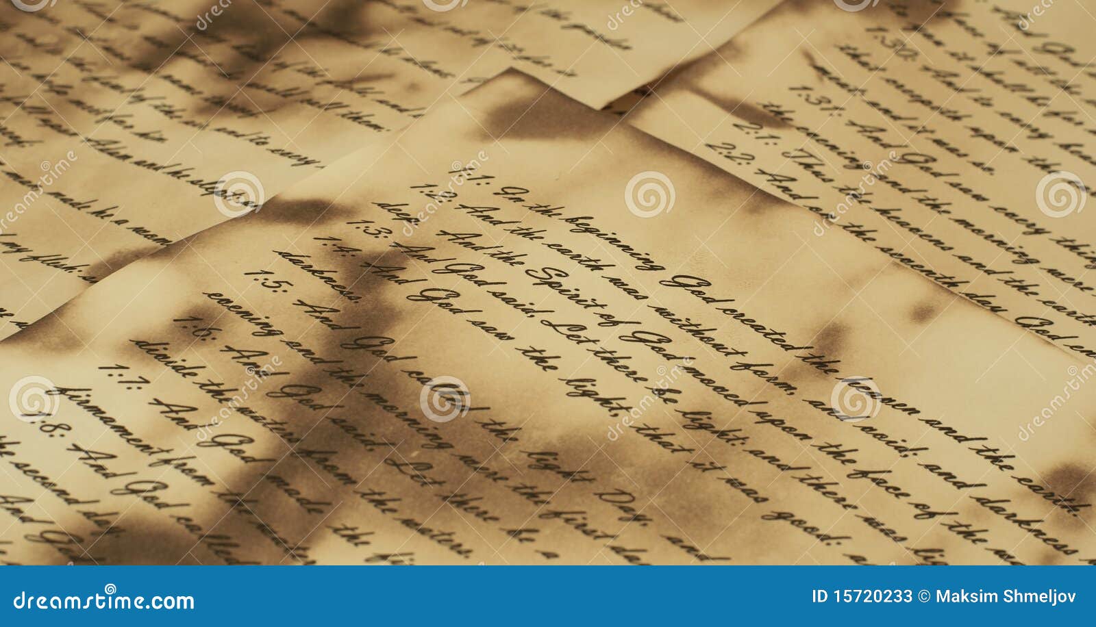 Vintage Handwritten Postcard Letter. Used Paper Texture Background ...