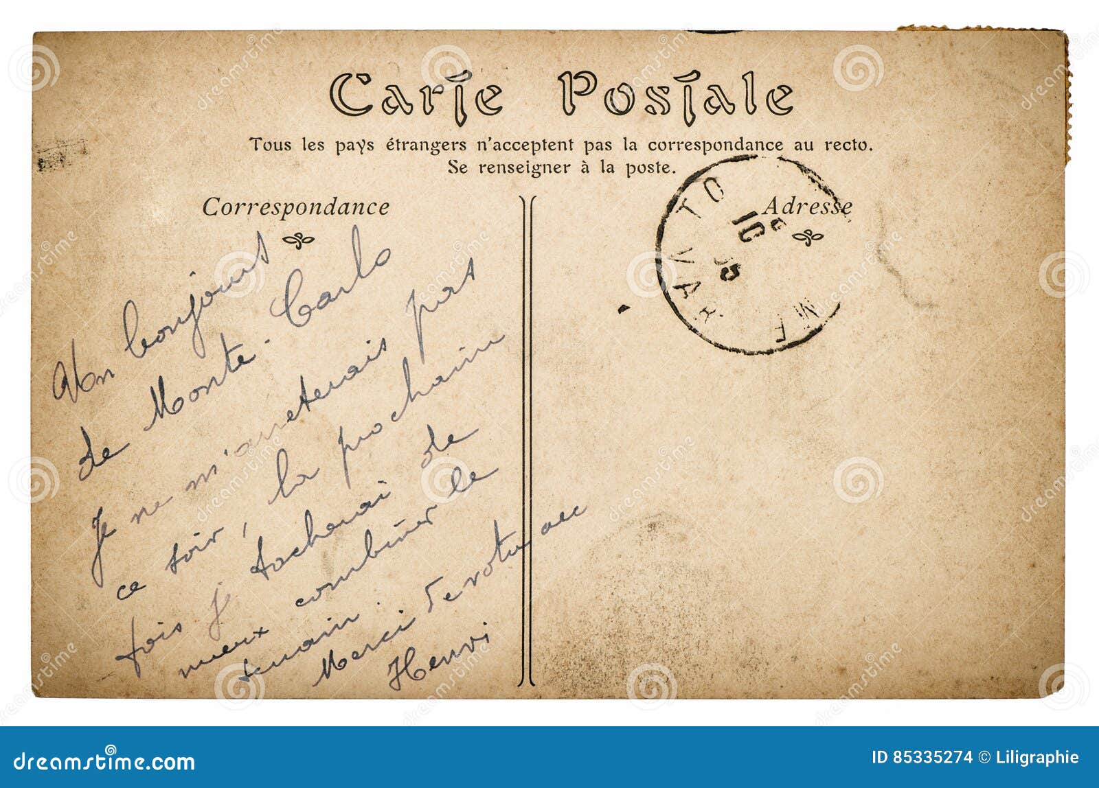 Old Handwritten Postcard Mail Paper Texture Edges Royalty-Free Stock ...