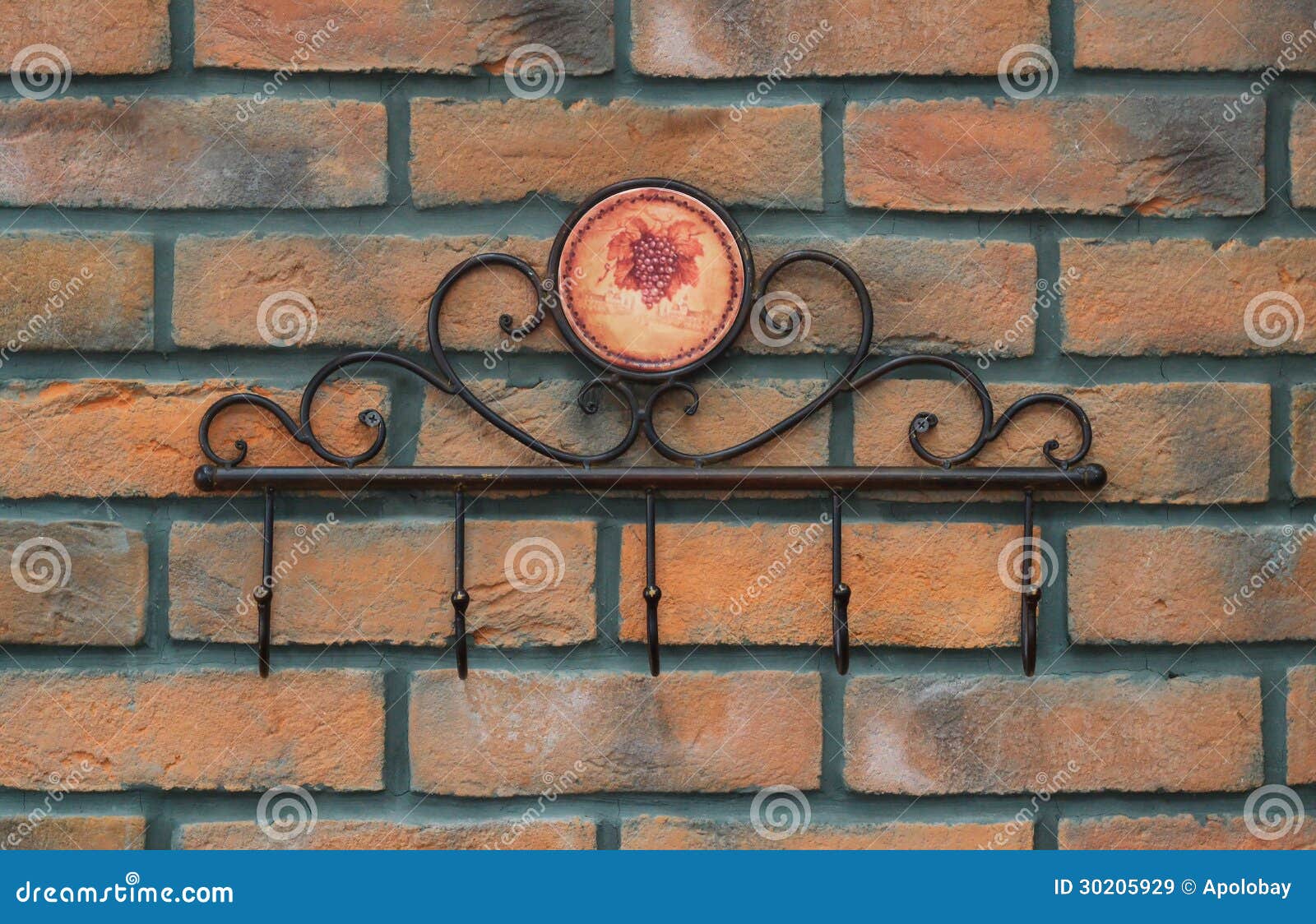 Vintage Hanger on a Red Brick Wall Stock Image - Image of italy, color ...