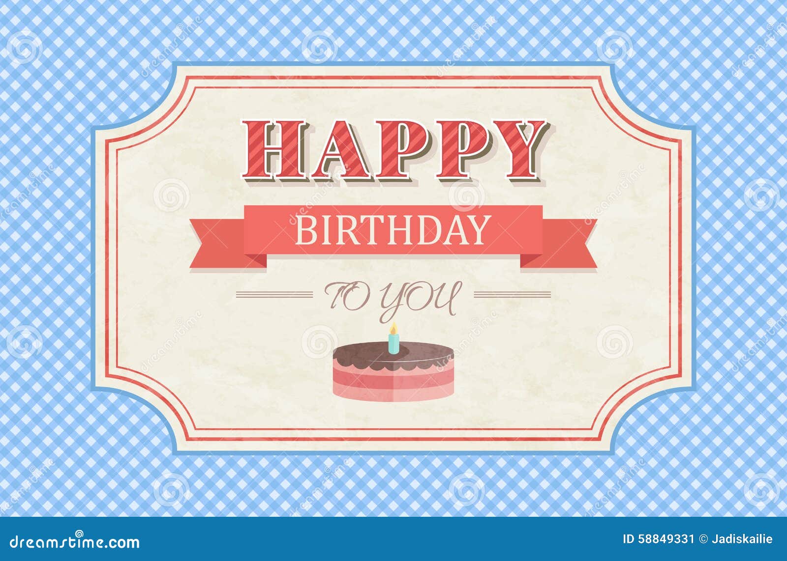 Vintage Happy Birthday Card Stock Vector - Illustration of retro ...