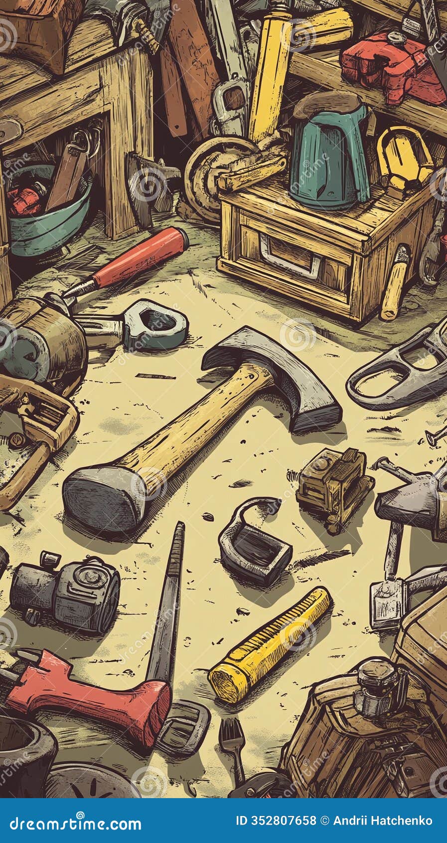 Vintage Hardware Store Poster with Illustrations of Tools and Gadgets ...