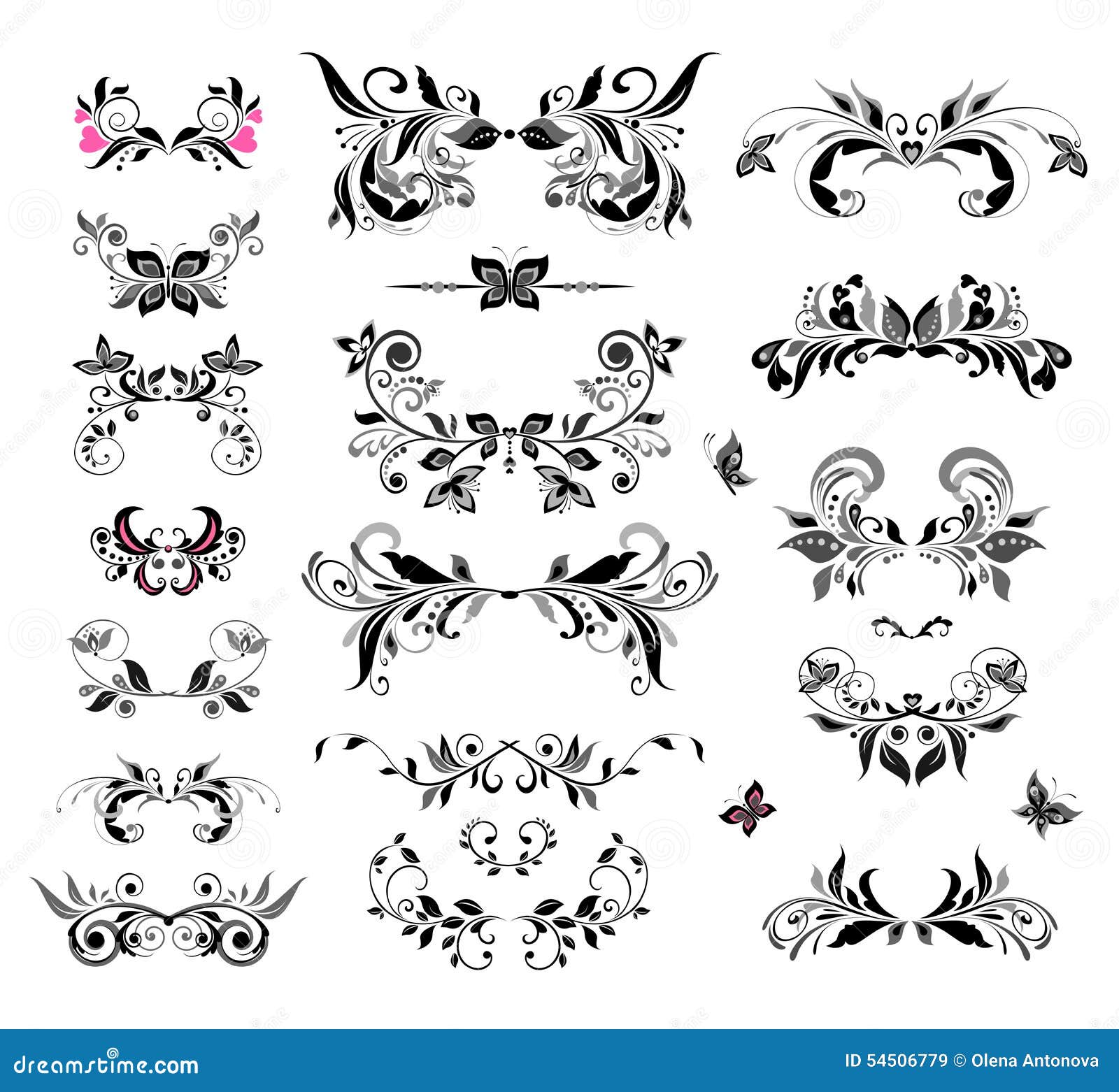 Vintage Headers And Angles Collection Cartoon Vector | CartoonDealer ...