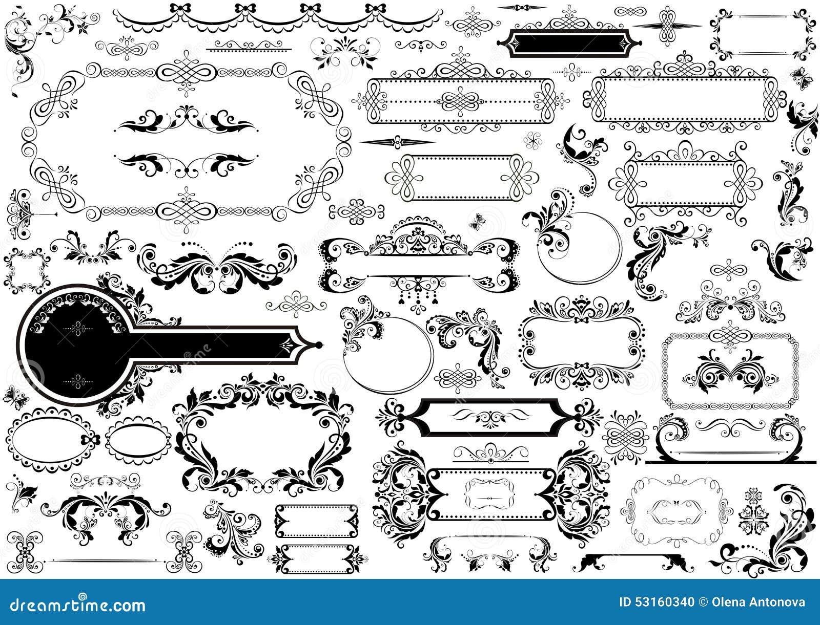 Vintage Headers And Angles Collection Cartoon Vector | CartoonDealer ...